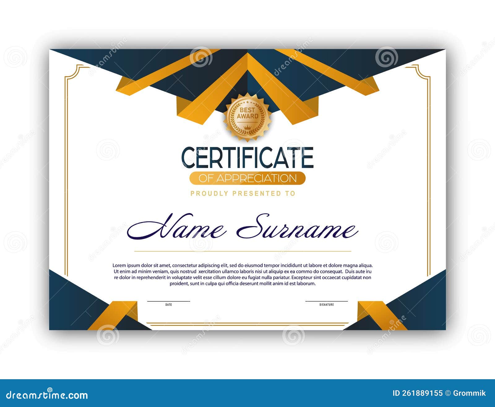 Certificate. the Template of the Form with the Award Badge Stock Vector ...