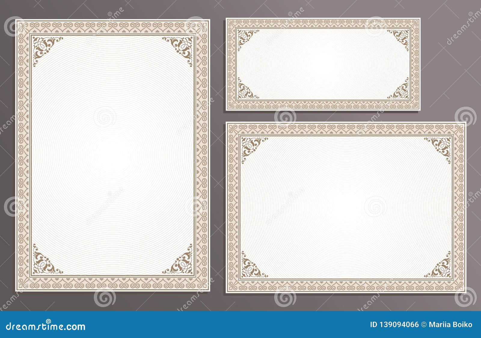 Certificate Template Frame Set Stock Vector - Illustration of award ...