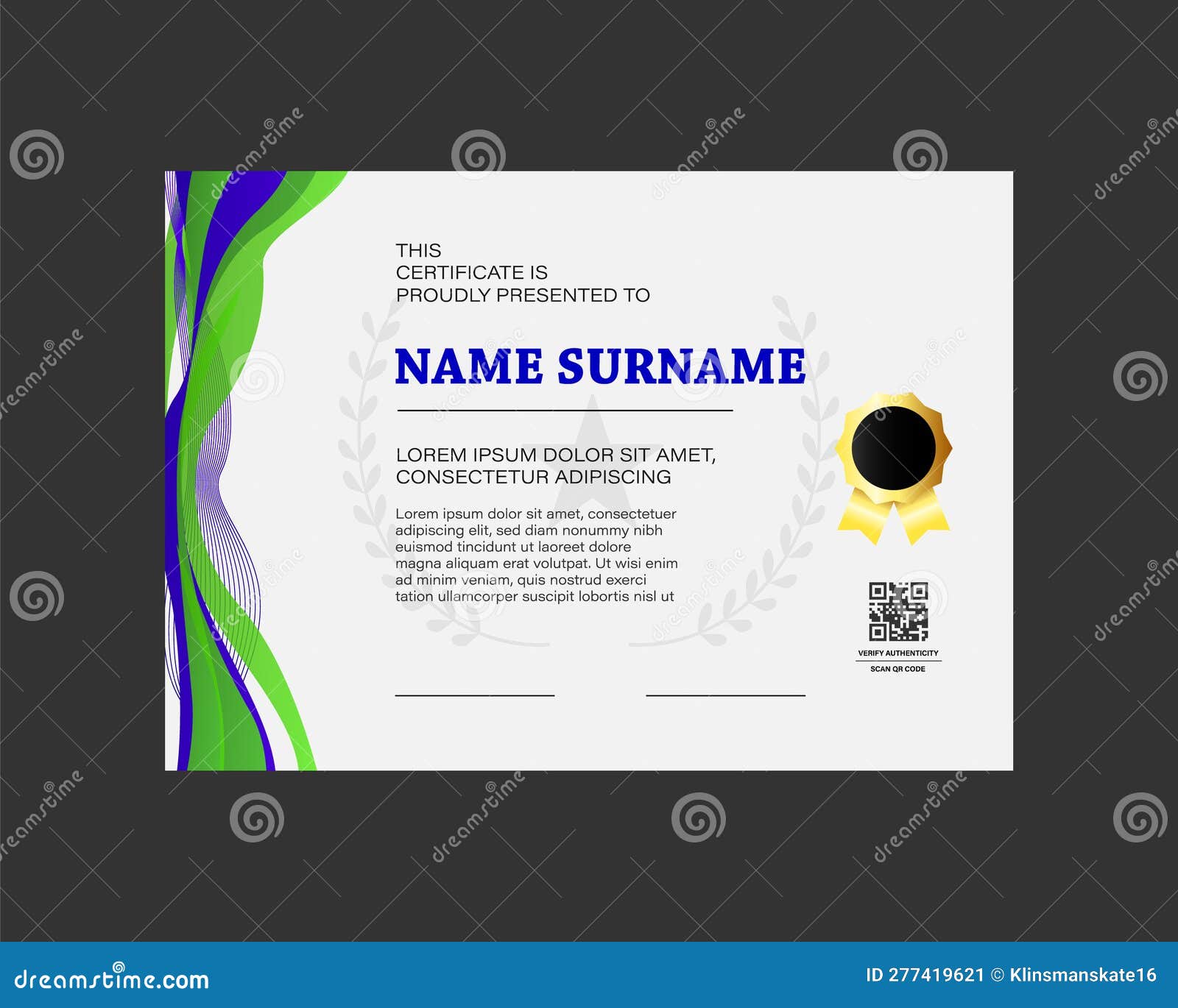 Certificate Template with Green and Blue Dynamic and Futuristic Wave ... Certificate Template with Green and Blue Dynamic and Futuristic Wave ...