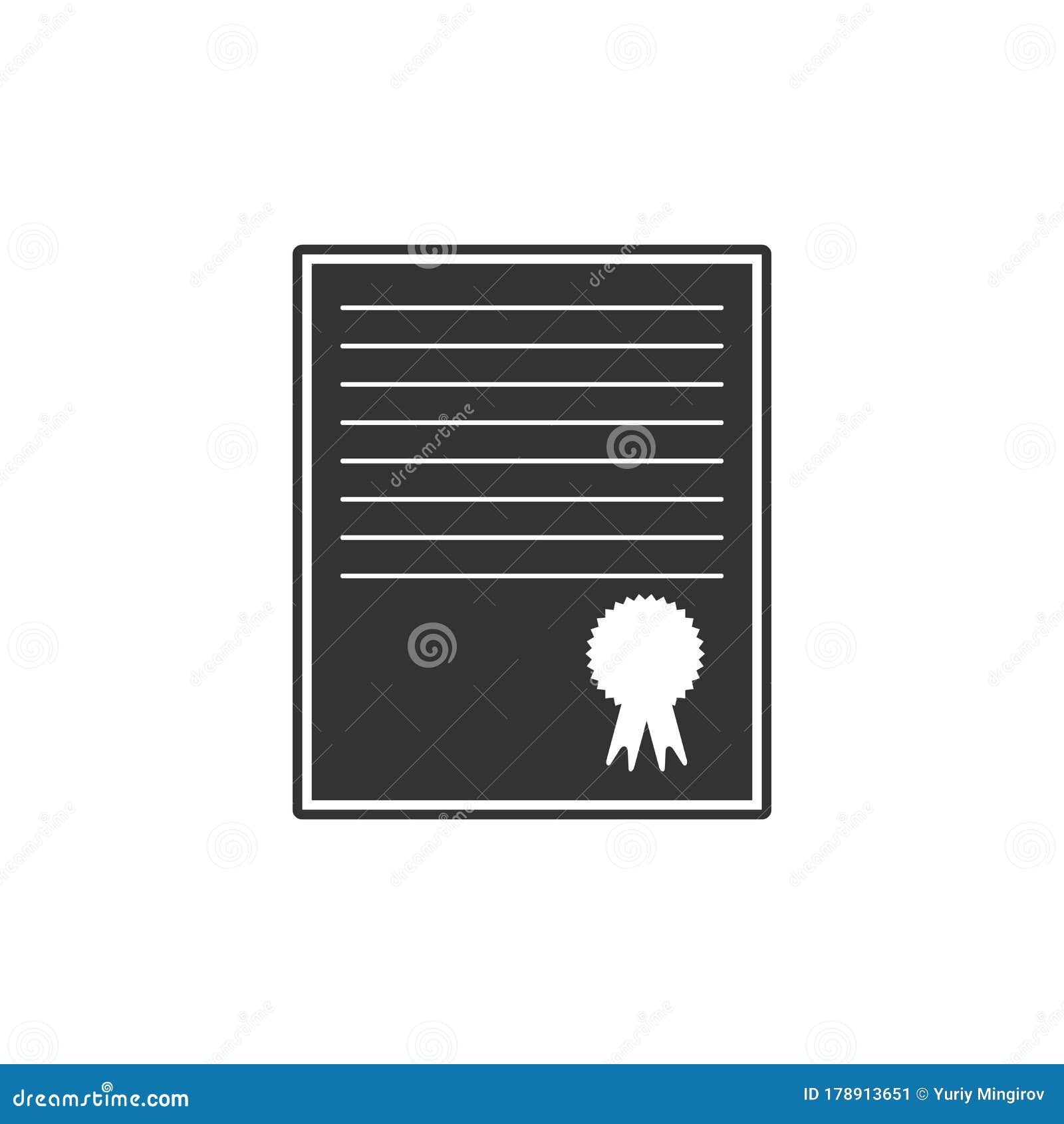 Certificate Template Icon Isolated. Flat Design Stock Vector ...