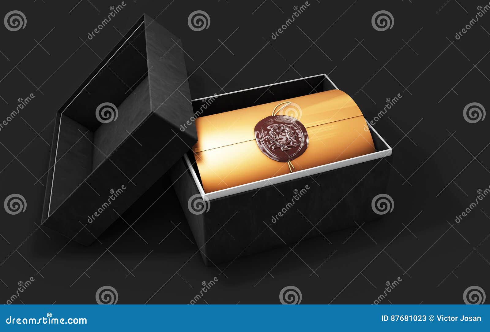 Certificate Template with Luxury Box, Diploma, 3d Illustration, Stock ...