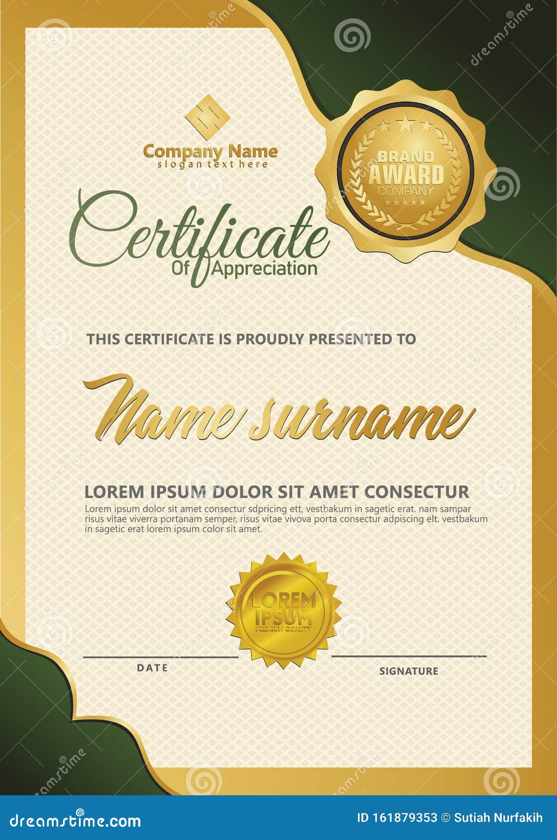 Certificate Template with Luxury and Elegant Texture Modern Pattern ...