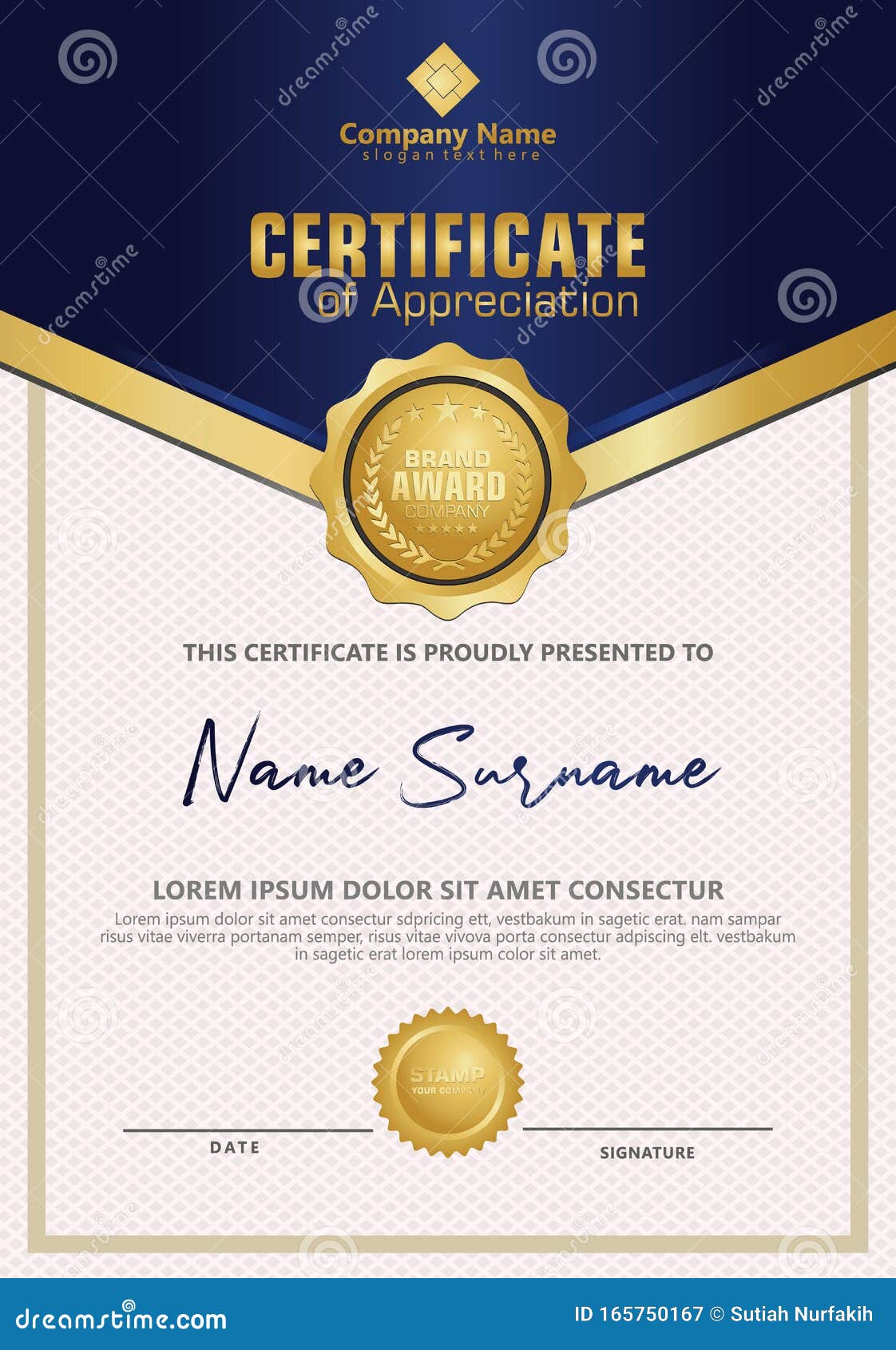 Certificate Template with Luxury and Elegant Texture Modern Pattern ...