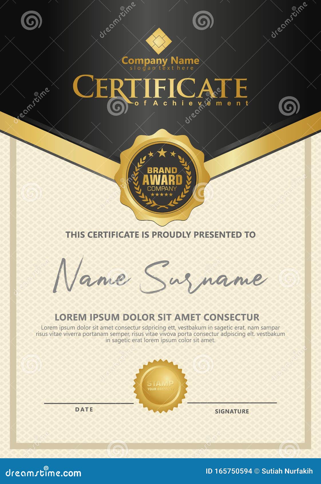 Certificate Template with Luxury and Elegant Texture Modern Pattern ...