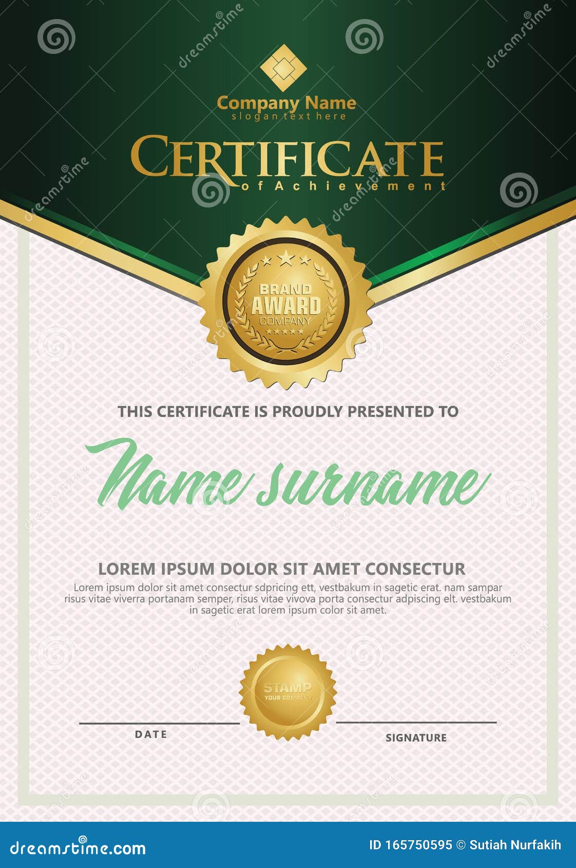 Certificate Template with Luxury and Elegant Texture Modern Pattern ...