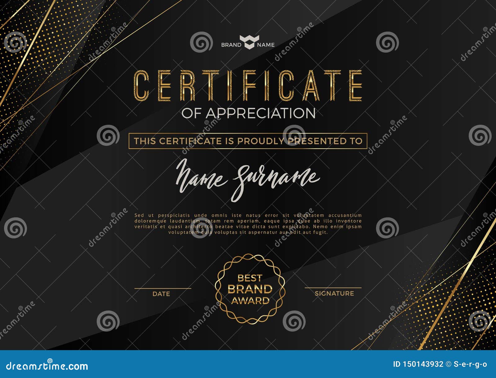 Certificate Template with Luxury Golden Elements. Diploma Template ...