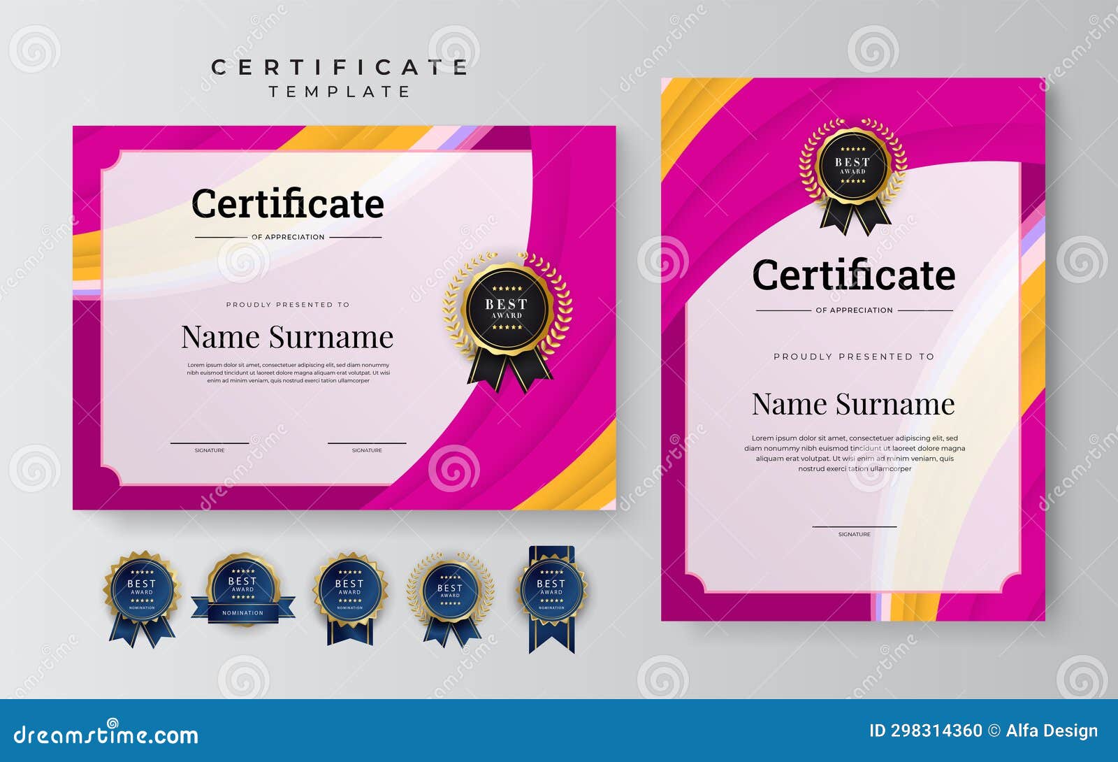 Certificate Template with Luxury and Modern Pattern. Qualification ...