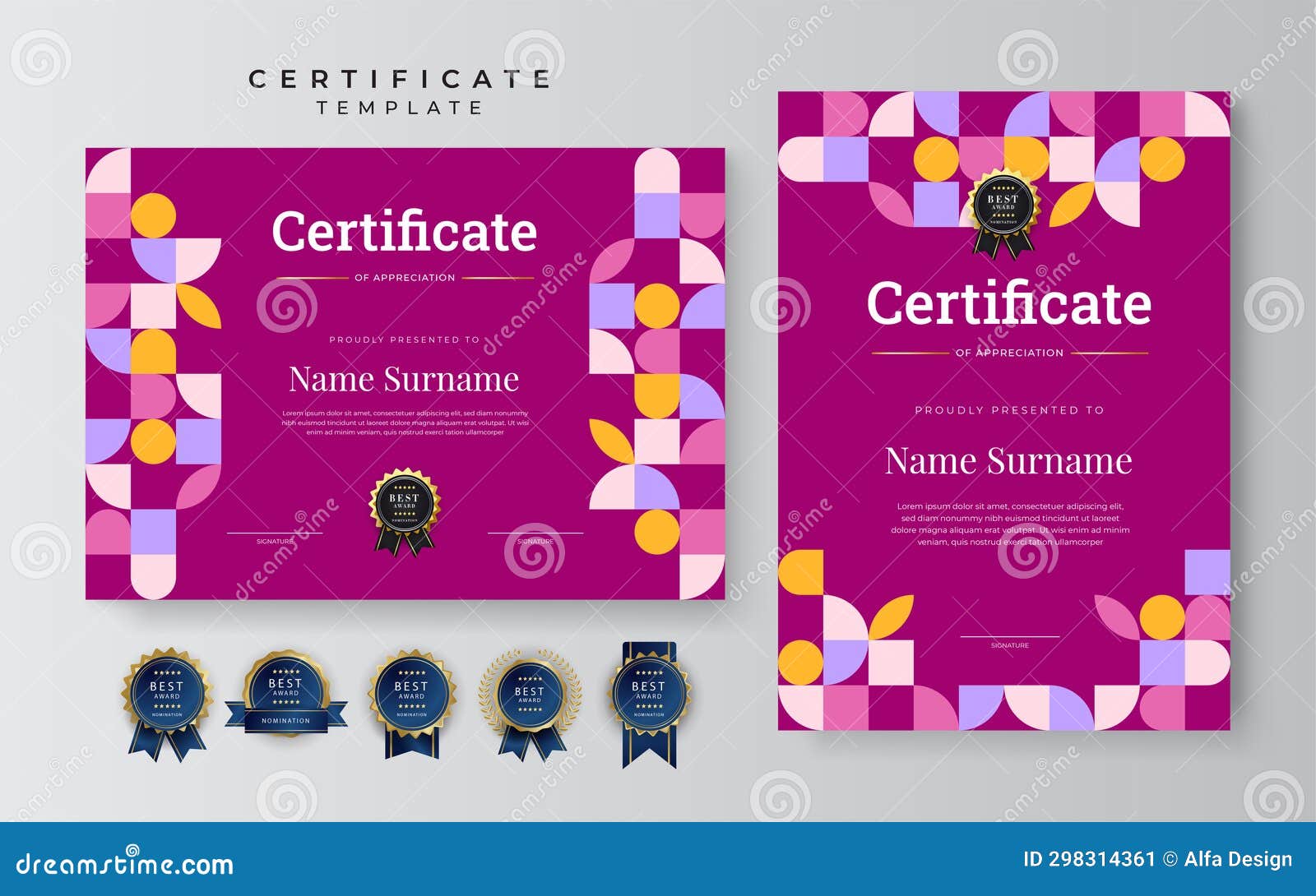 Certificate Template with Luxury and Modern Pattern. Qualification ...