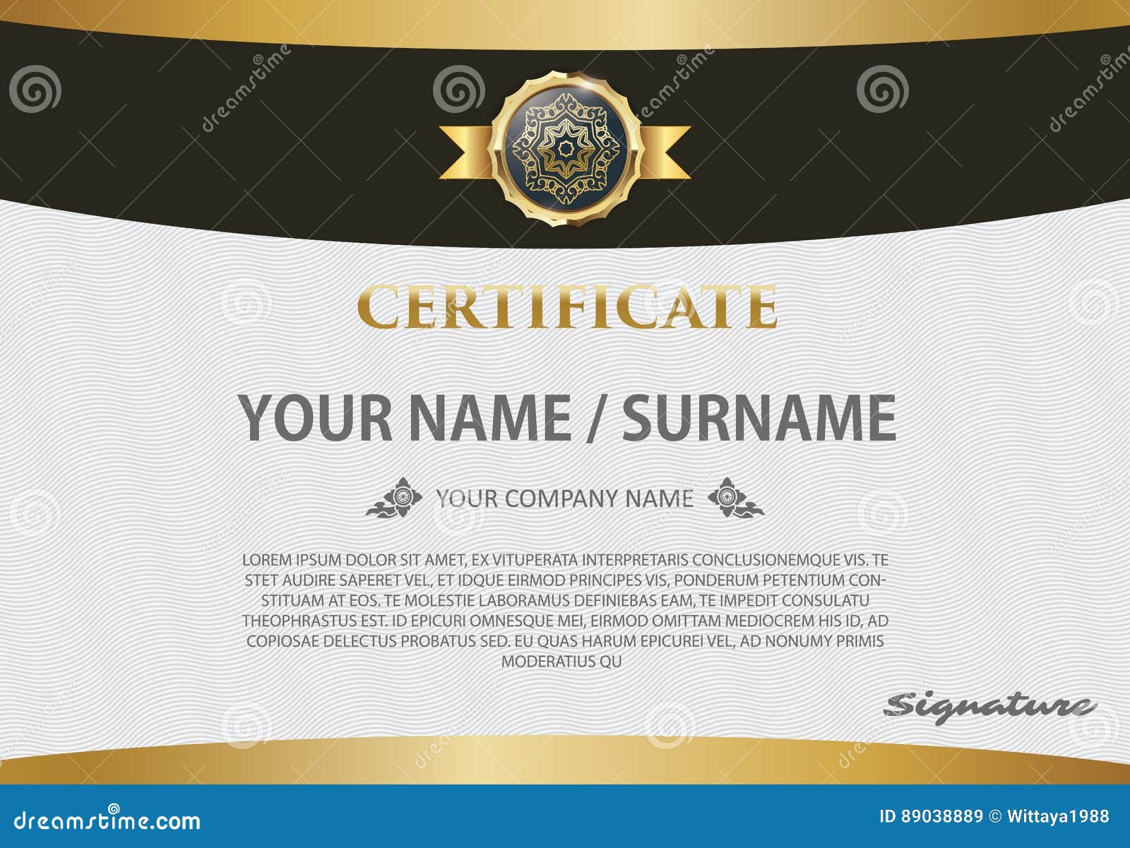 Certificate Template with Luxury Pattern,diploma,Vector Illustration Design Stock Illustration ...