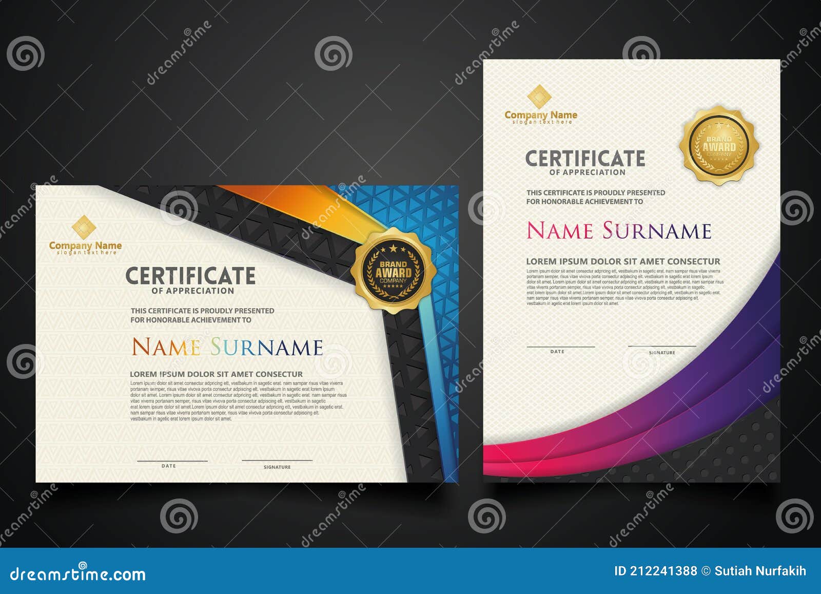 Certificate Template with Luxury Realistic Texture Pattern and Dynamic ...