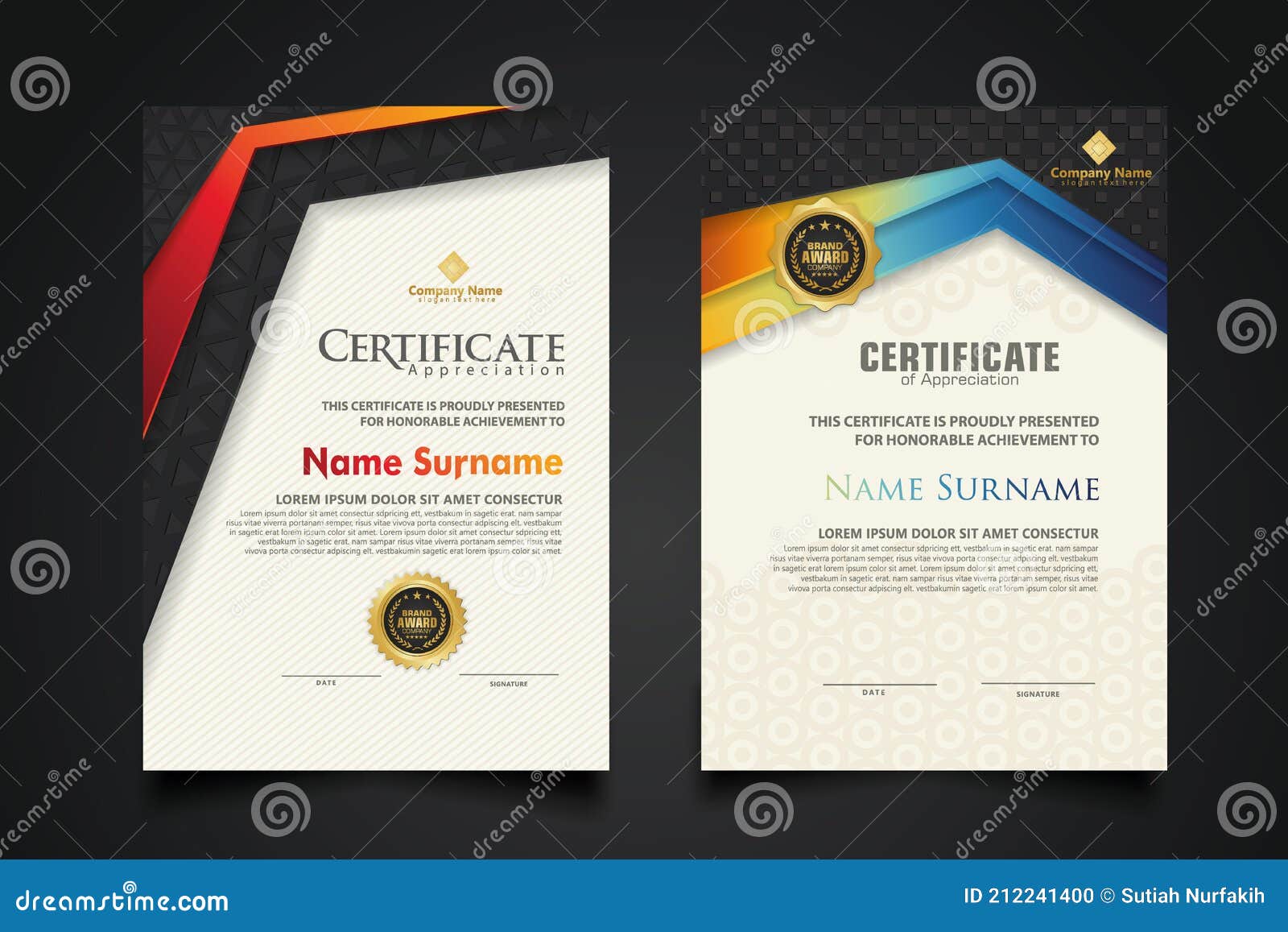 Certificate Template with Luxury Realistic Texture Pattern and Dynamic ...