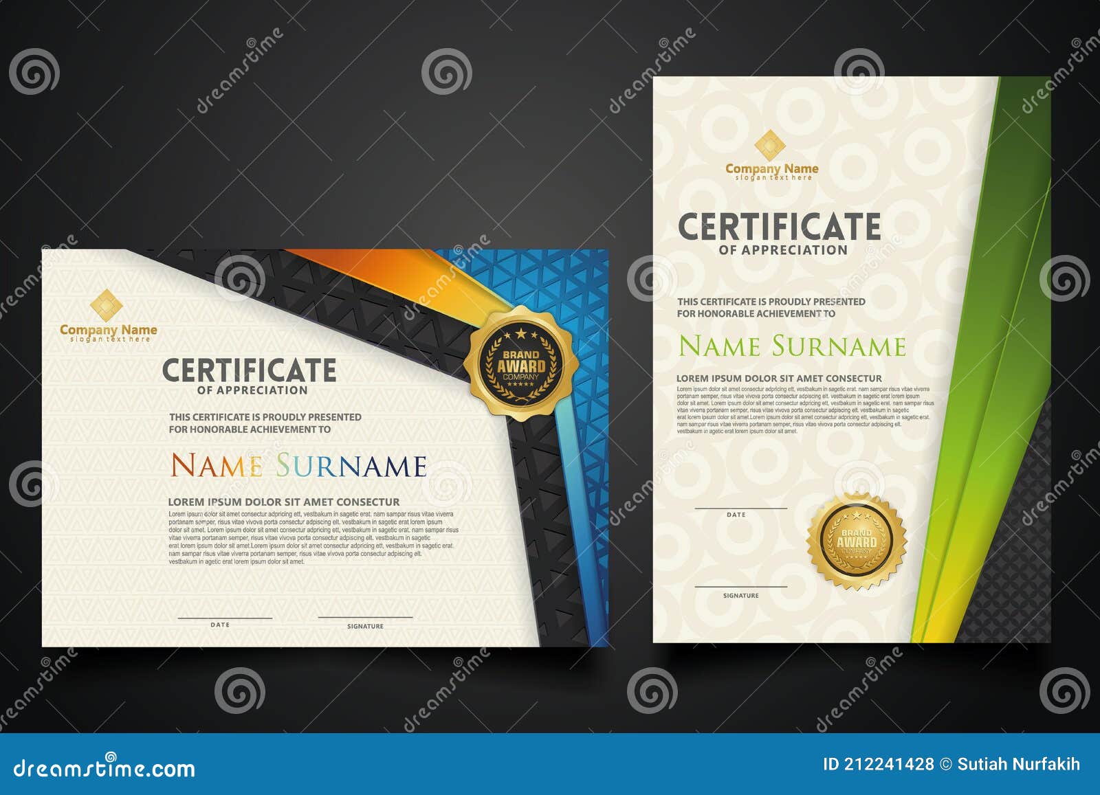 Certificate Template with Luxury Realistic Texture Pattern and Dynamic ...