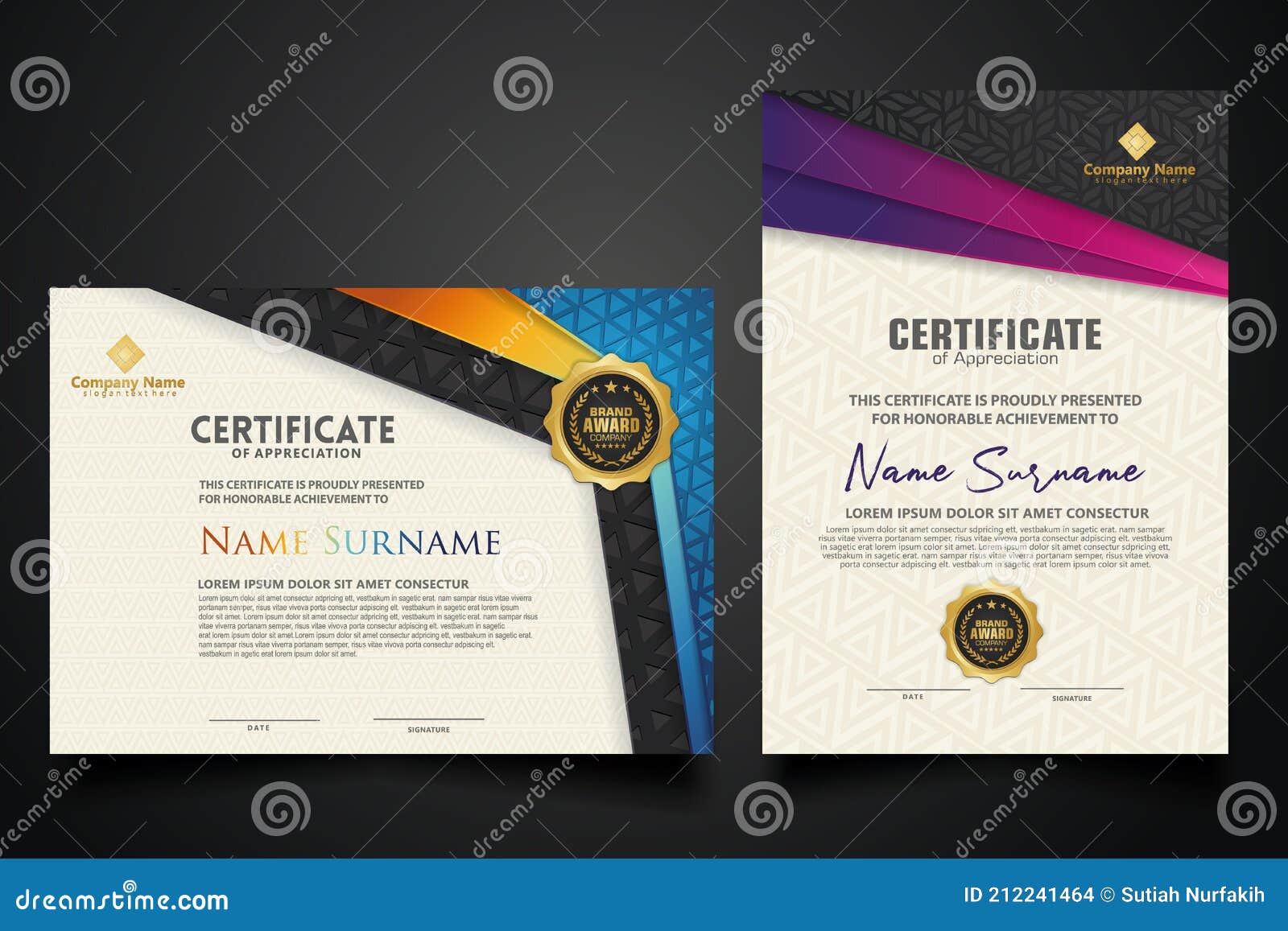 Certificate Template with Luxury Realistic Texture Pattern and Dynamic ...