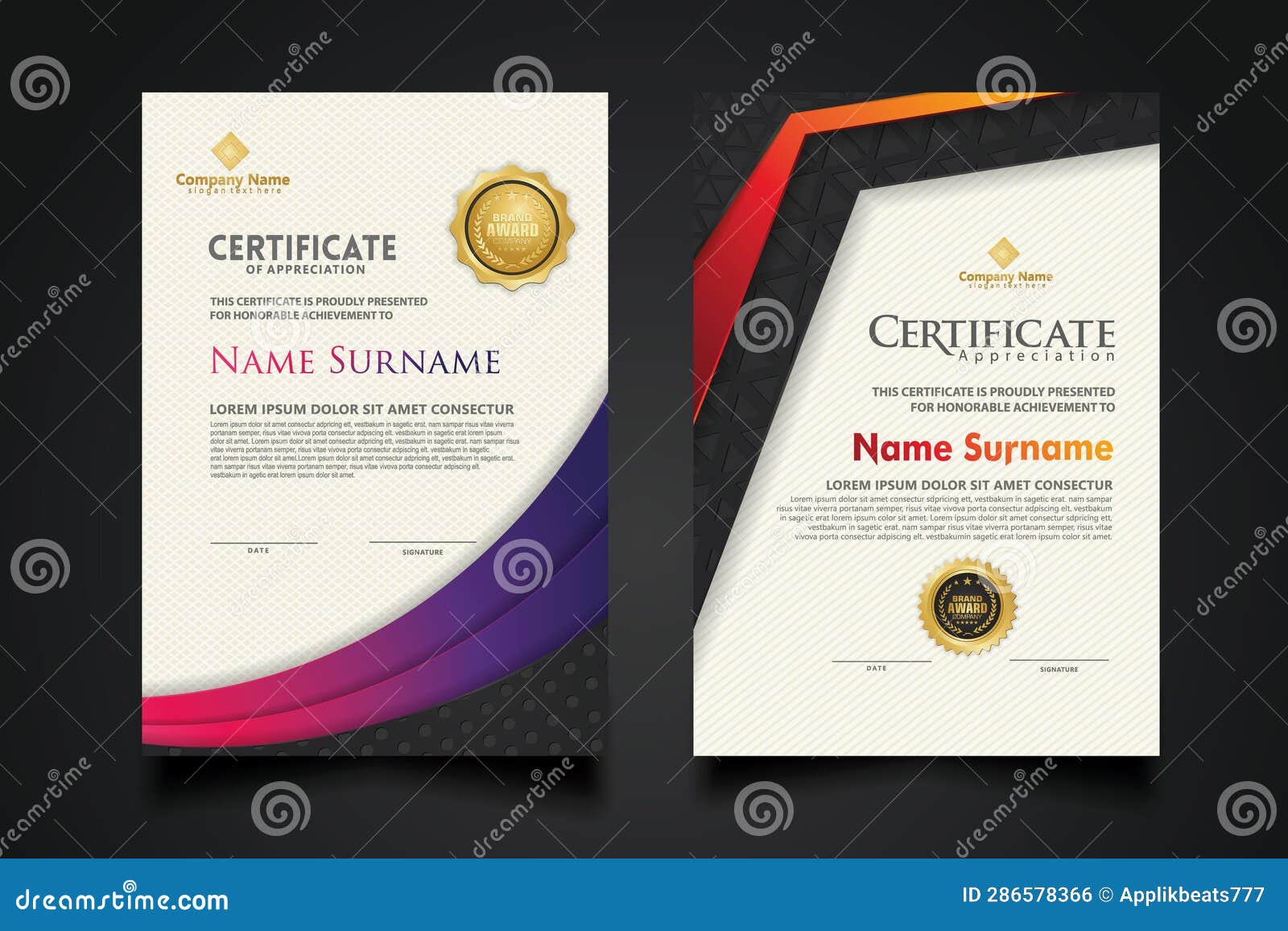 Certificate Template with Luxury Realistic Texture Pattern and Dynamic ...