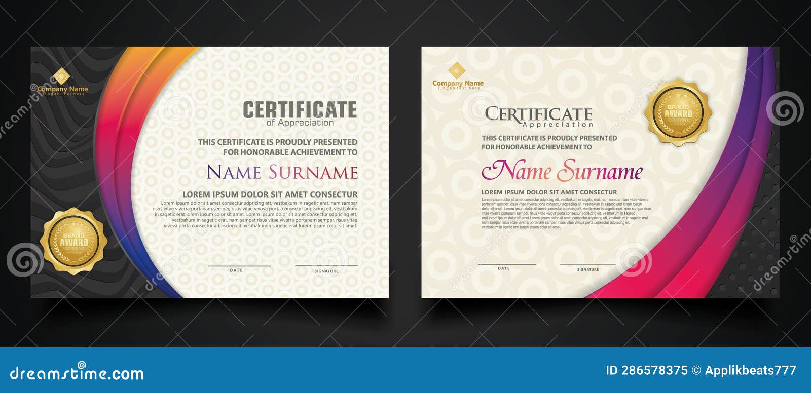 Certificate Template with Luxury Realistic Texture Pattern and Dynamic ...