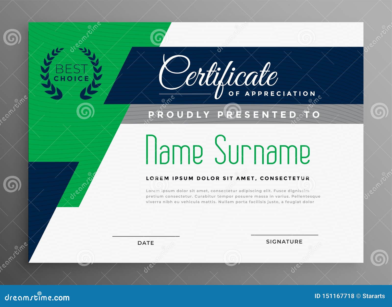 Certificate Template with Modern Geometric Shapes Stock Vector ...