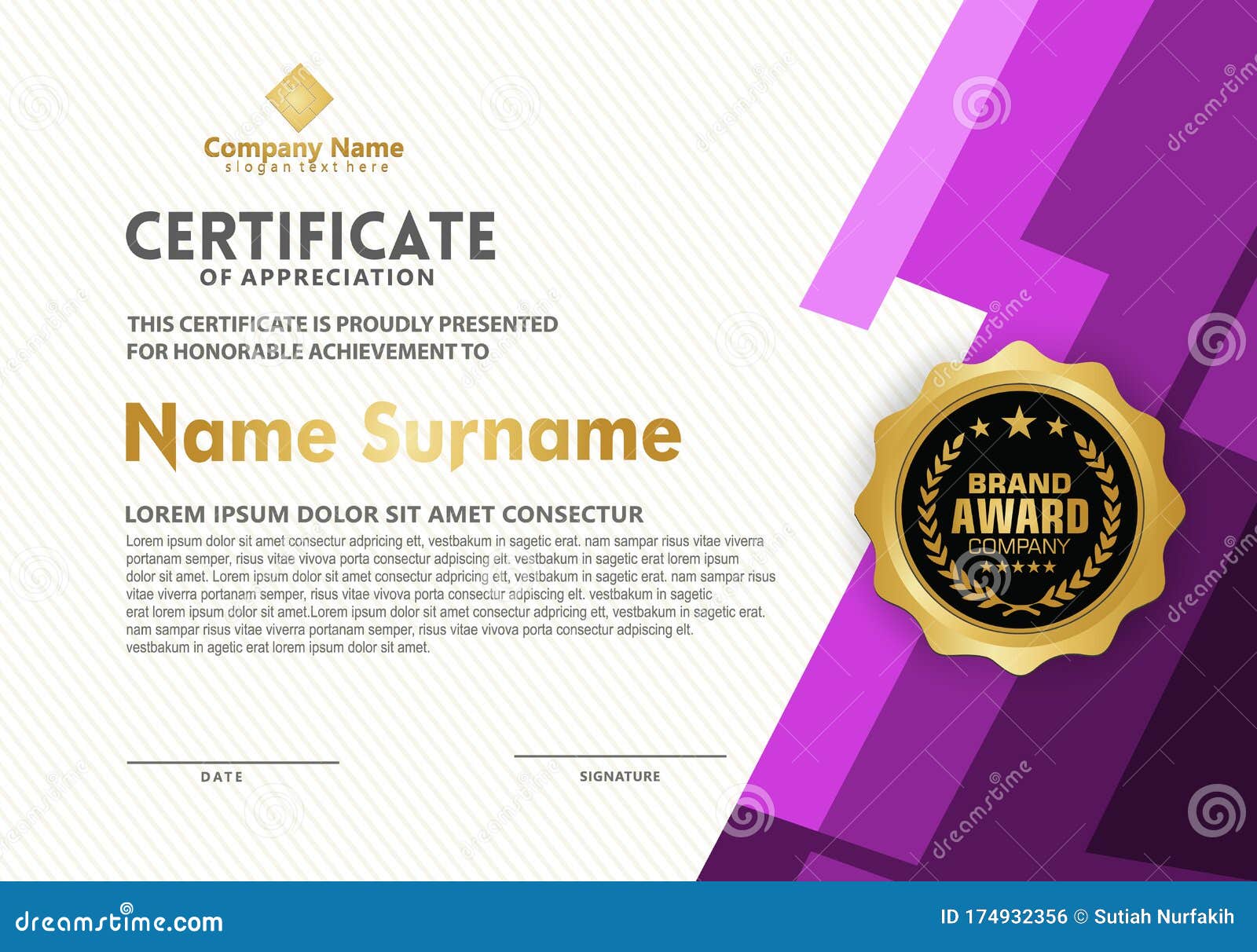 Certificate Template with Modern Pattern,diploma,Vector Illustration ...