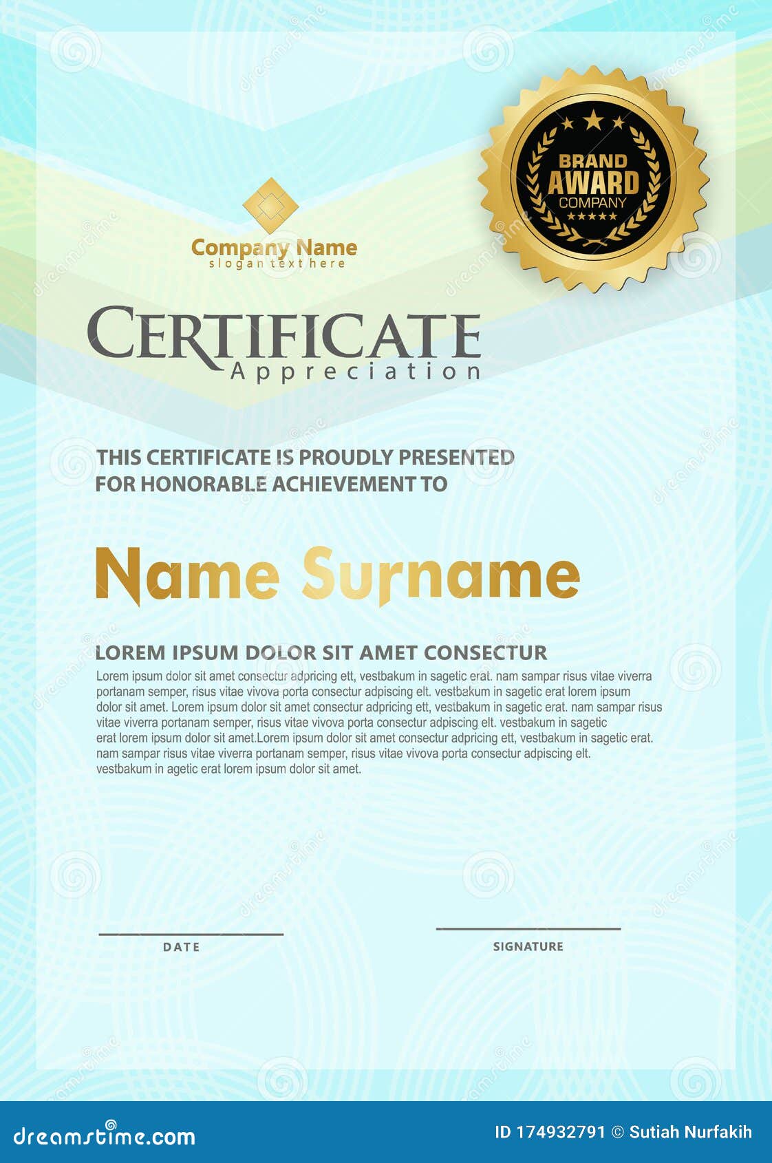 Certificate Template with Modern Pattern,diploma,Vector Illustration ...