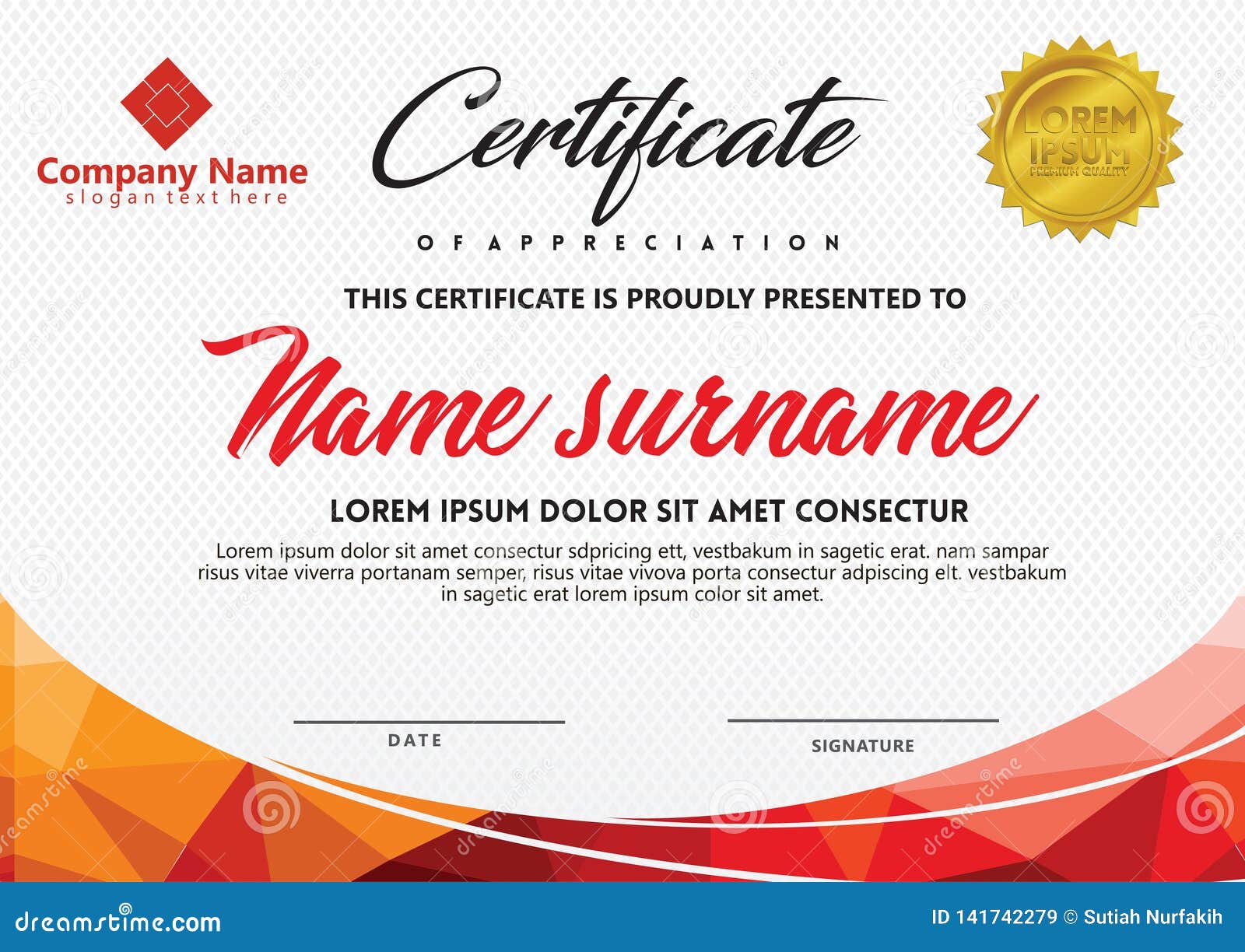 Certificate Template with Polygonal Style and Modern Pattern Vector ...