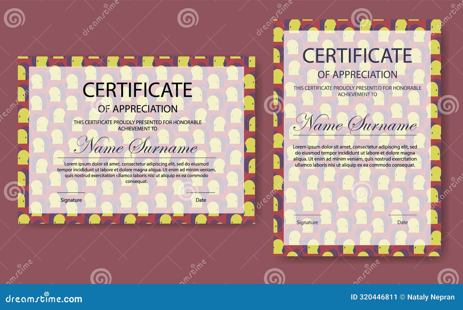 Certificate Template Set with Abstract Elements. Certificate of ...
