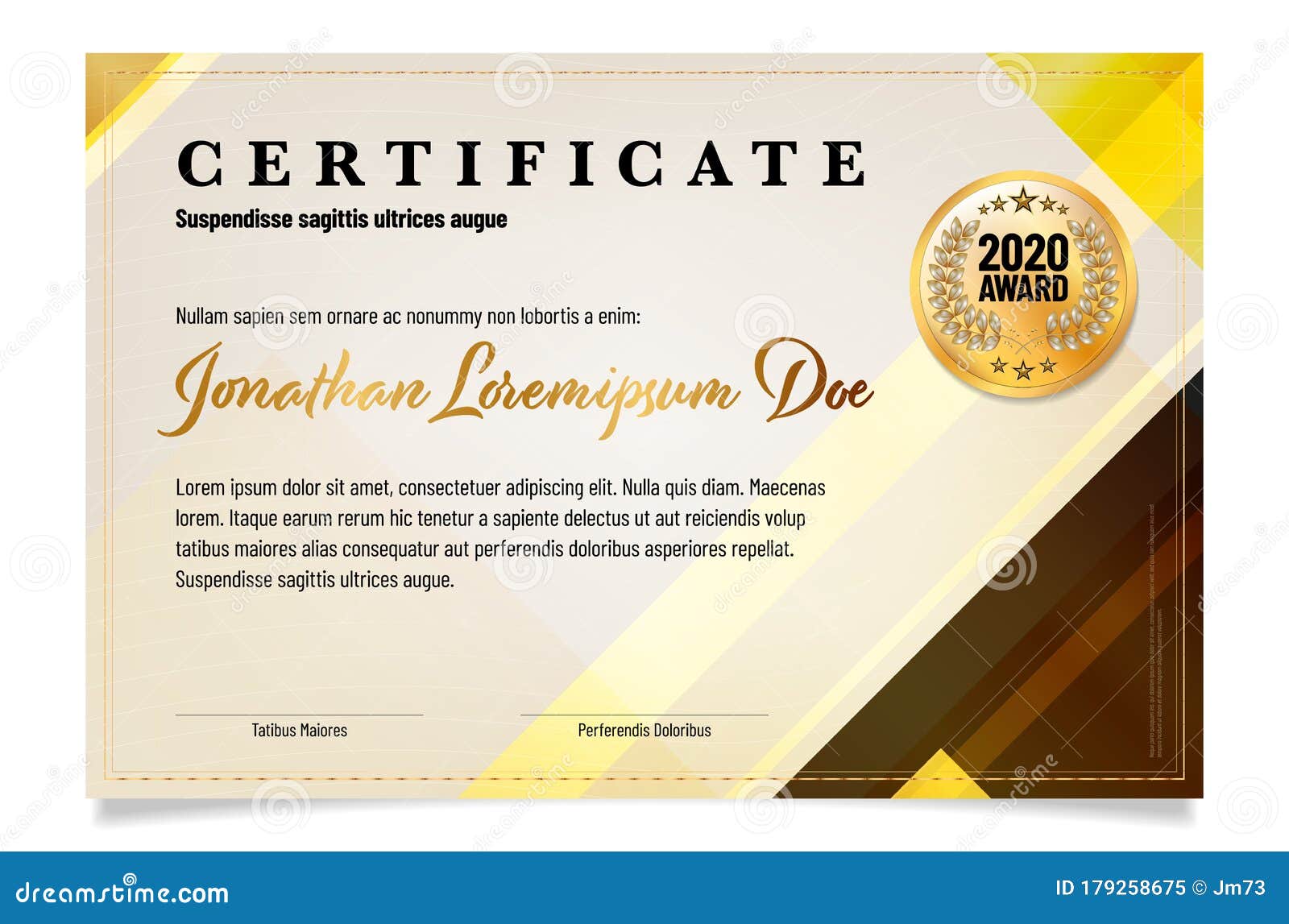 Certificate Template with Shadow and Sample Text Stock Vector ...