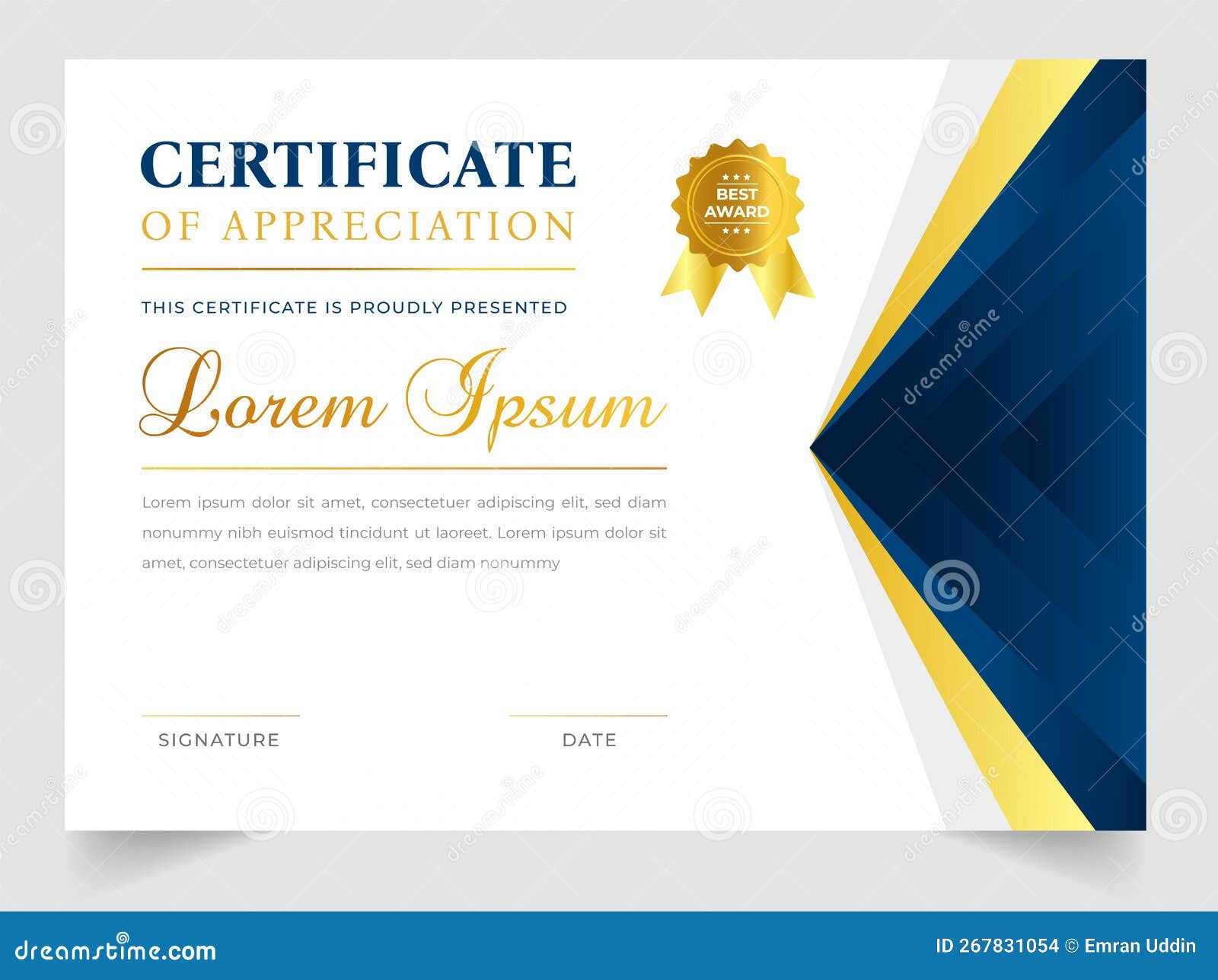 Certificate Template in Vector for Achievement Graduation Completion ...