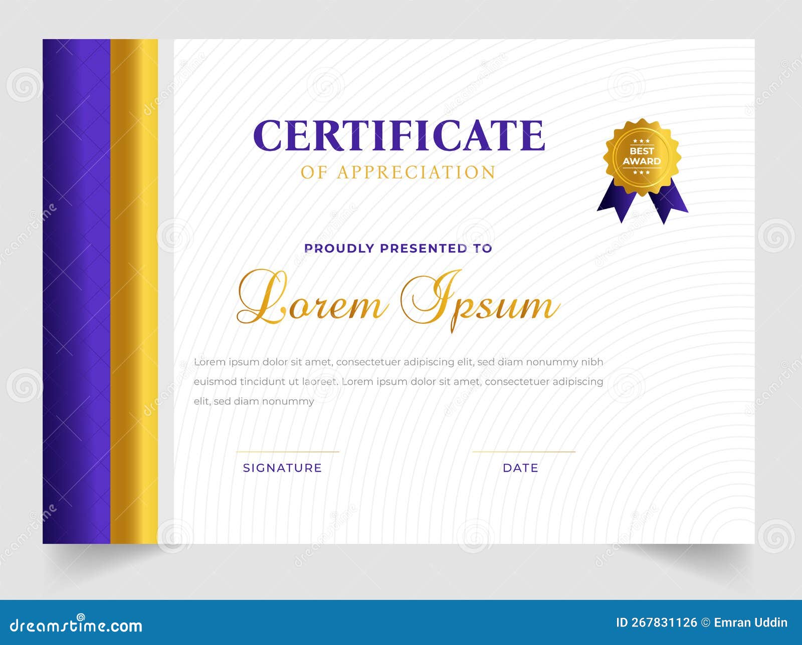 Certificate Template in Vector for Achievement Graduation Completion ...