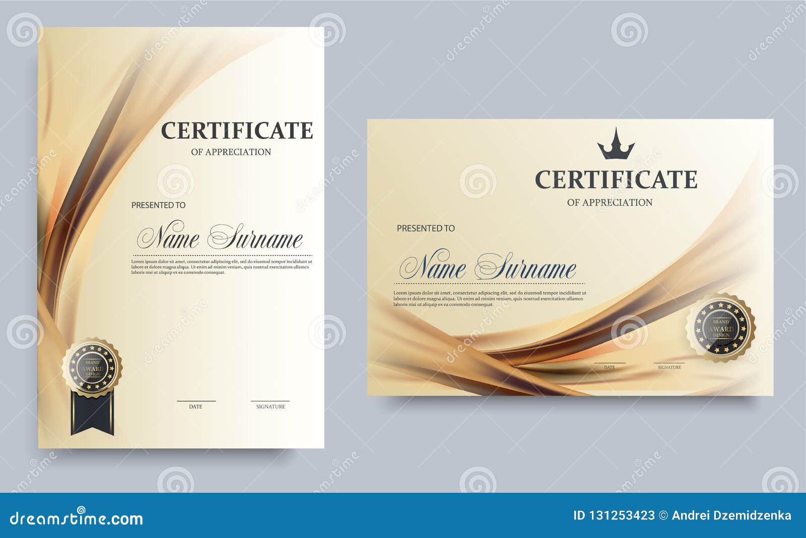 Certificate Template in Vector for Achievement Graduation Completion ...