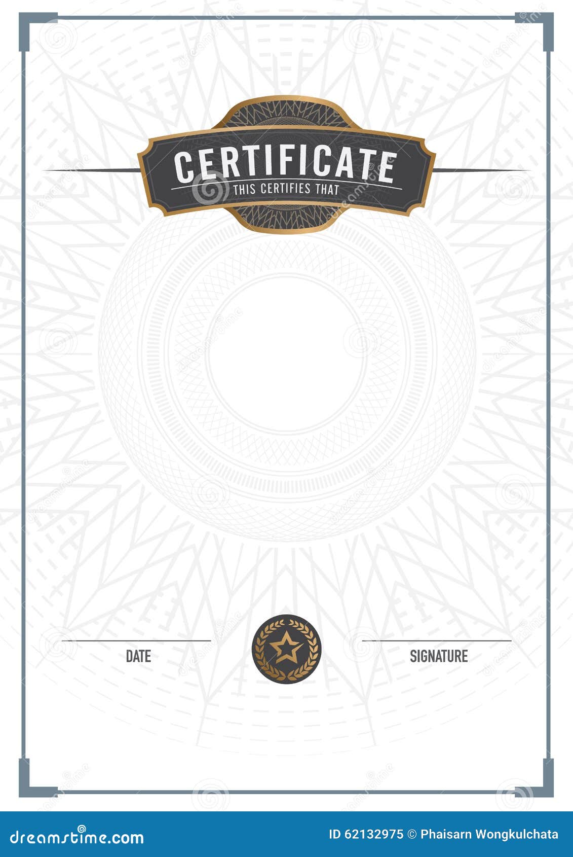 Certificate template. stock vector. Illustration of achievement - 62132975