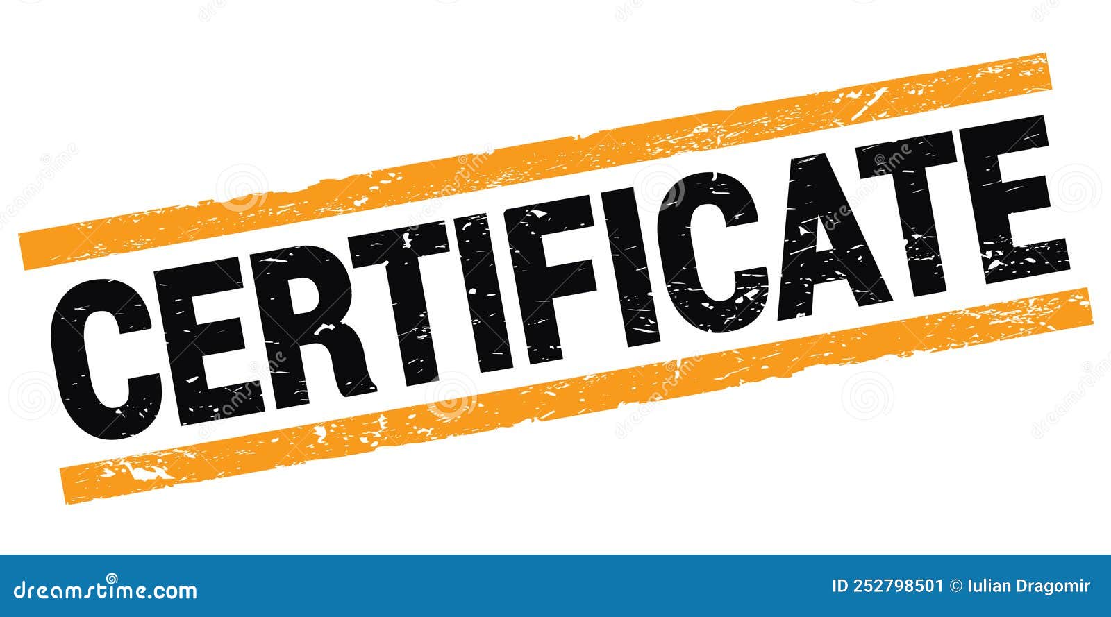 CERTIFICATE Text on Black-orange Rectangle Stamp Sign Stock ...