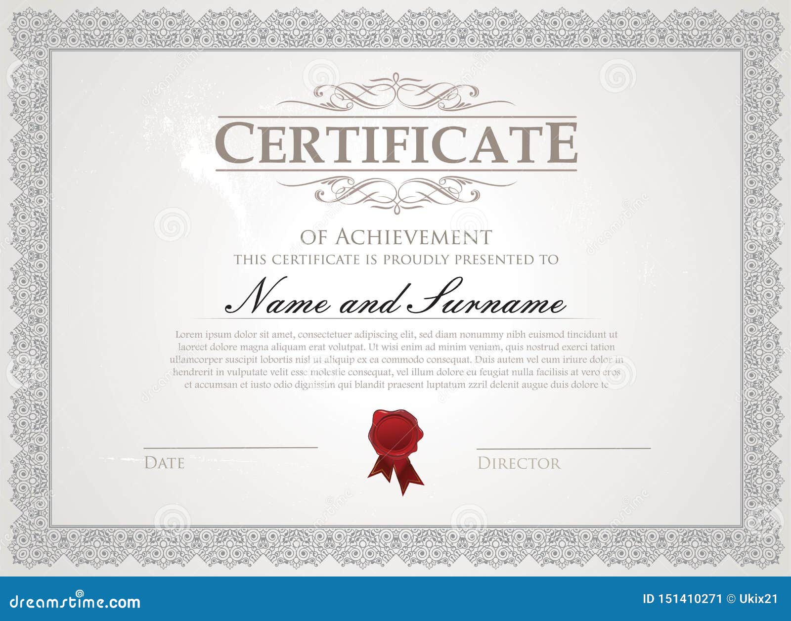 Certificate Template Vector Vintage Ornament Stock Vector ...