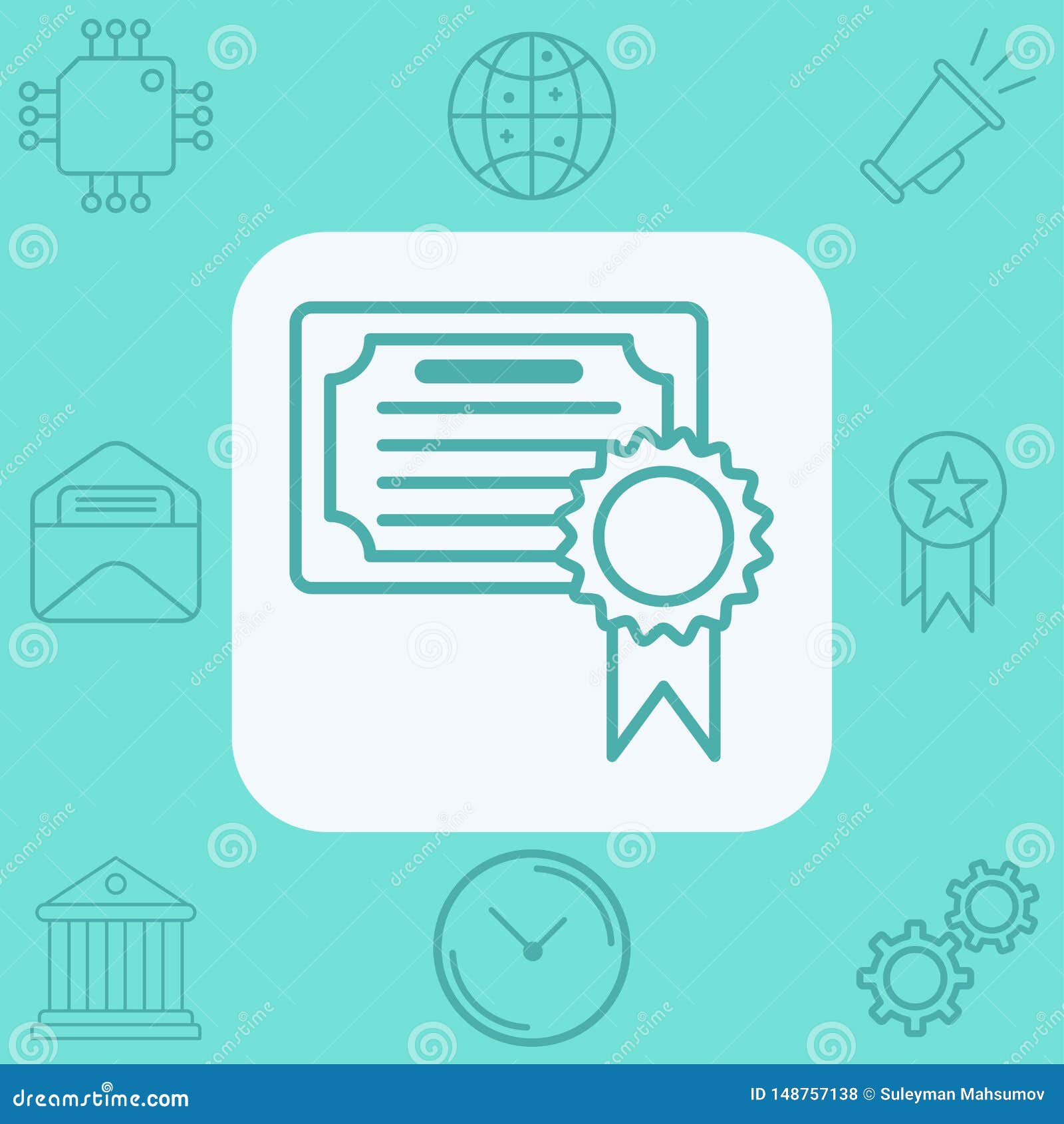 Certificate Vector Icon Sign Symbol Stock Vector - Illustration of ...