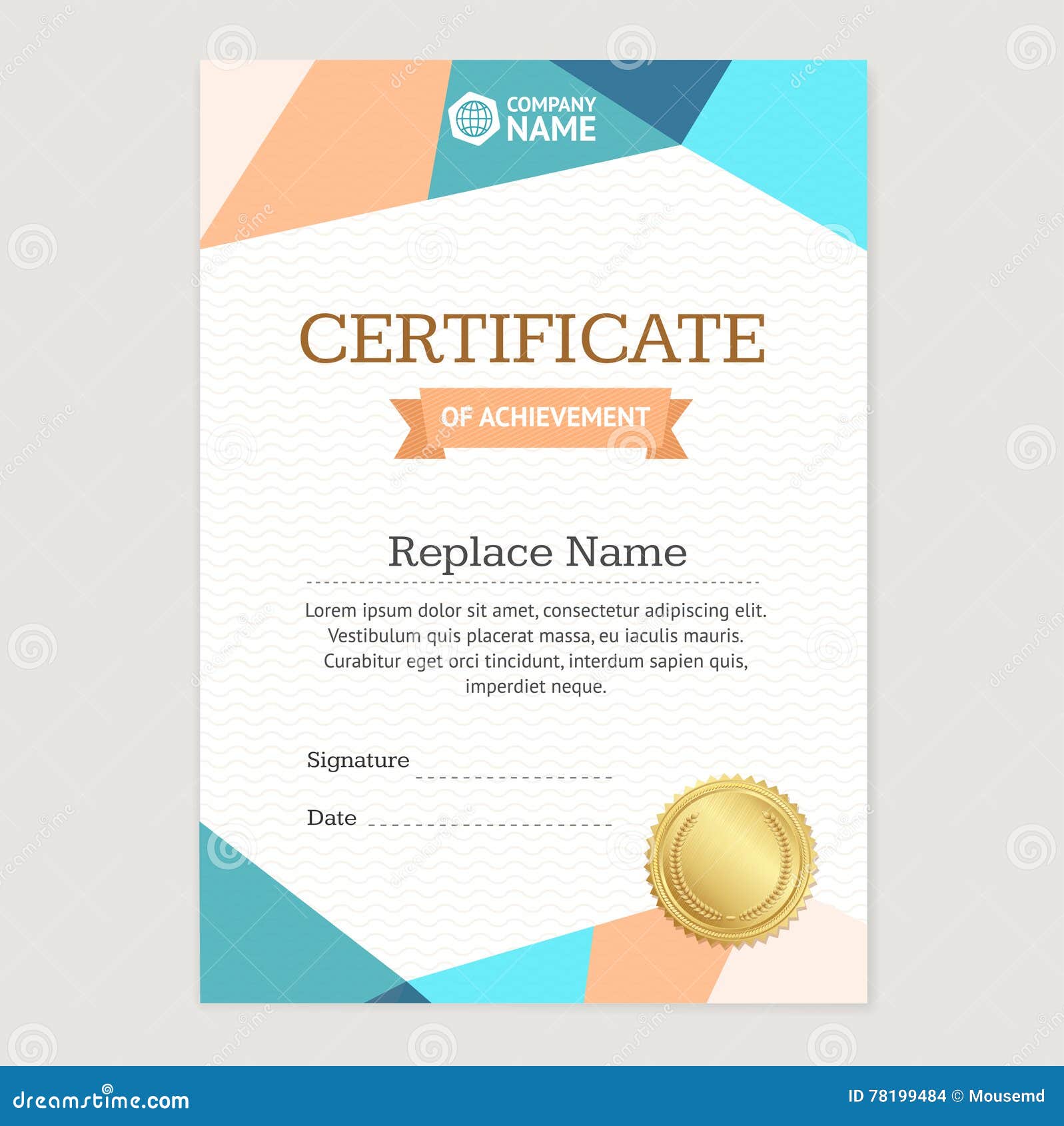 Certificate Vertical Template. Vector Stock Vector - Illustration of ...
