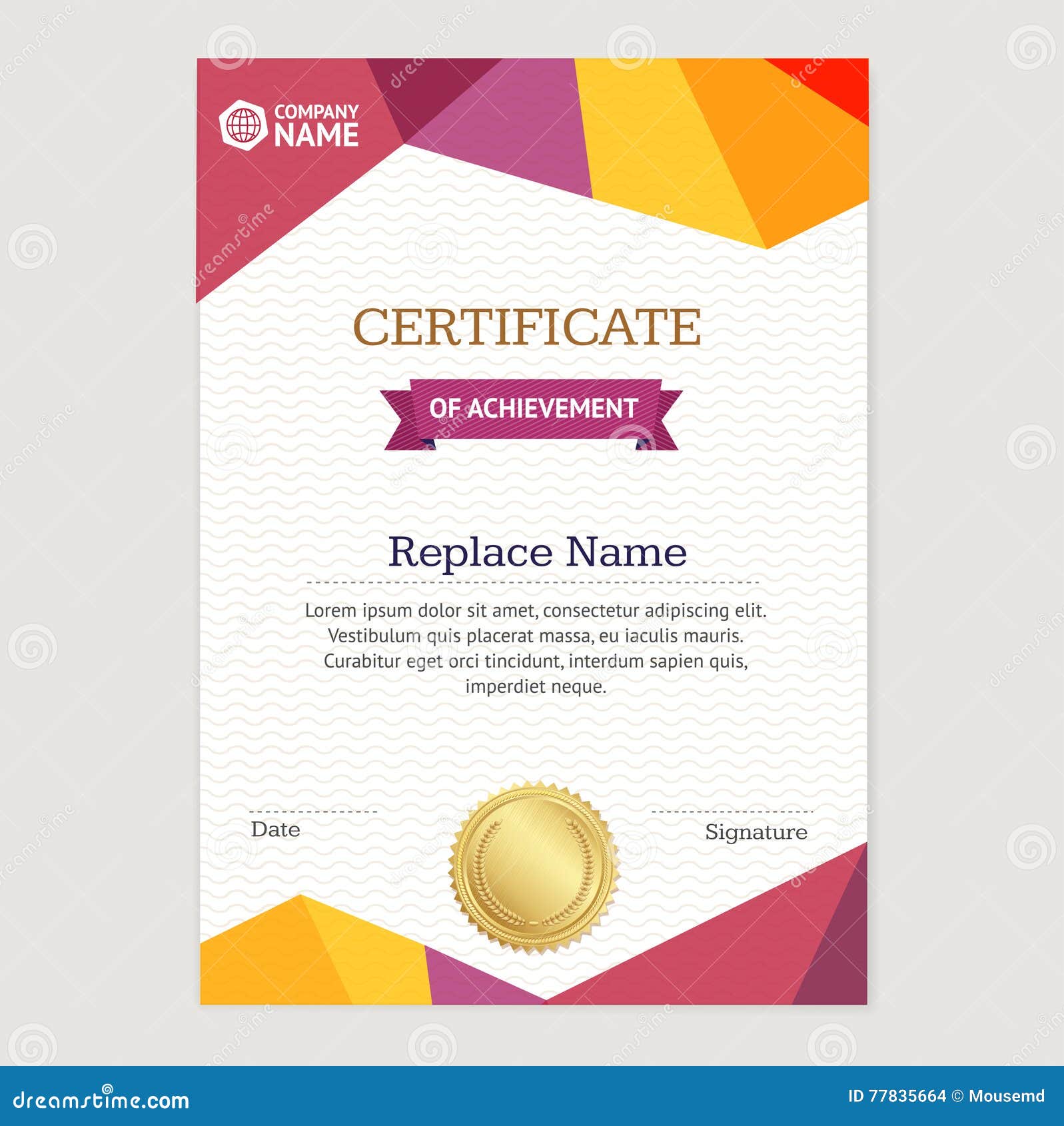 Vertical Template Certificate And Diplomas Cartoon Vector ...