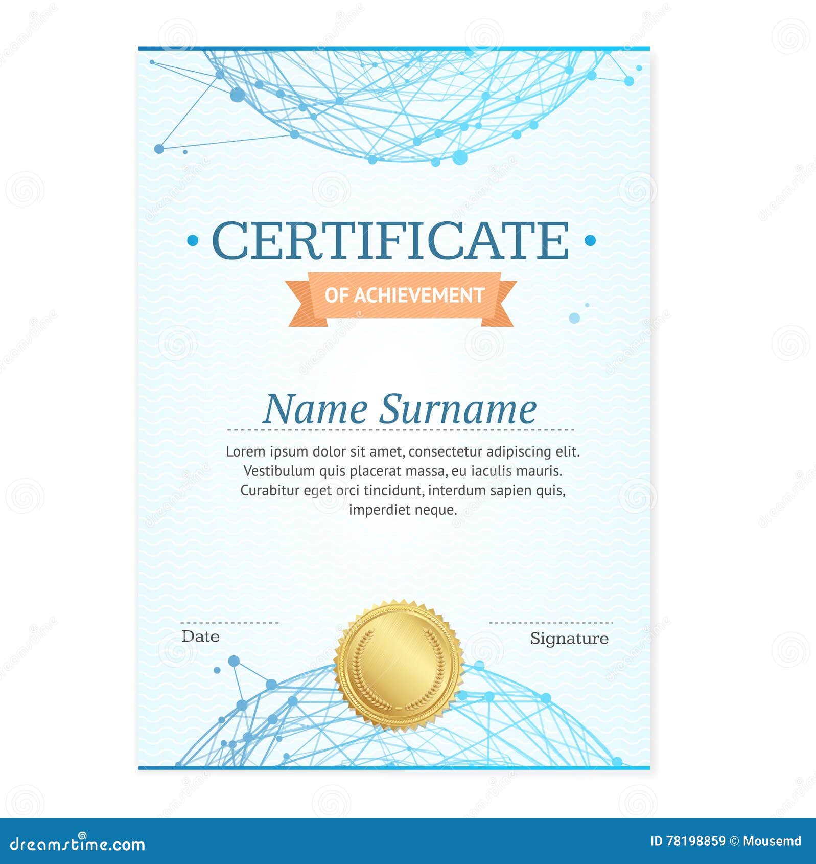 Certificate Vertical Template. Vector Stock Vector - Illustration of ...