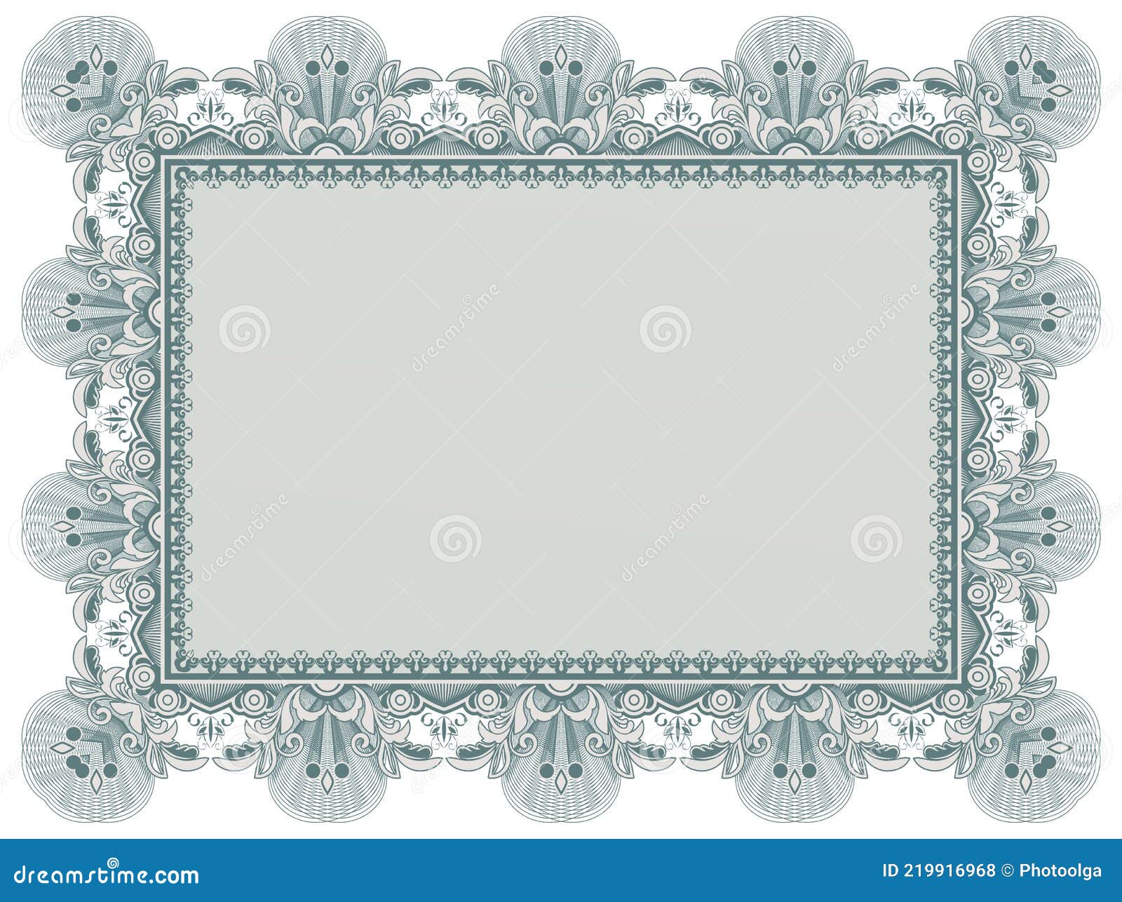Certificate Wide Vintage Border Floral Guilloshe Frame for Certificate ...