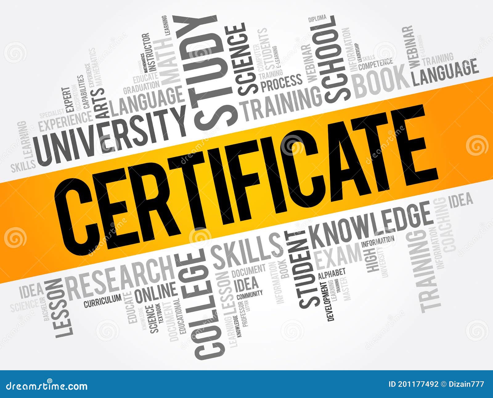 CERTIFICATE Word Cloud Collage Stock Illustration - Illustration of ...