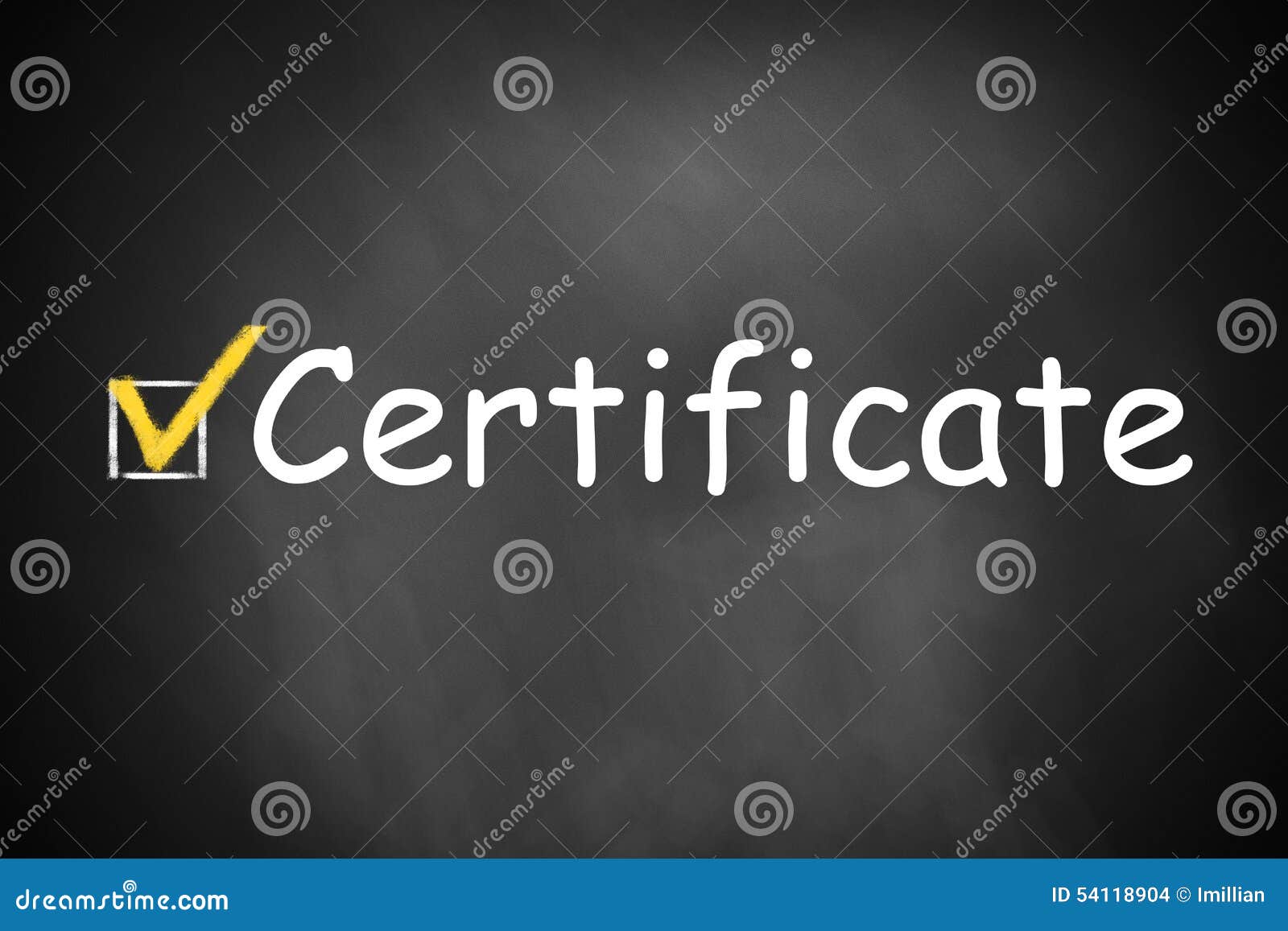 Certificate Written on a Chalkboard Checkbox Stock Illustration ...