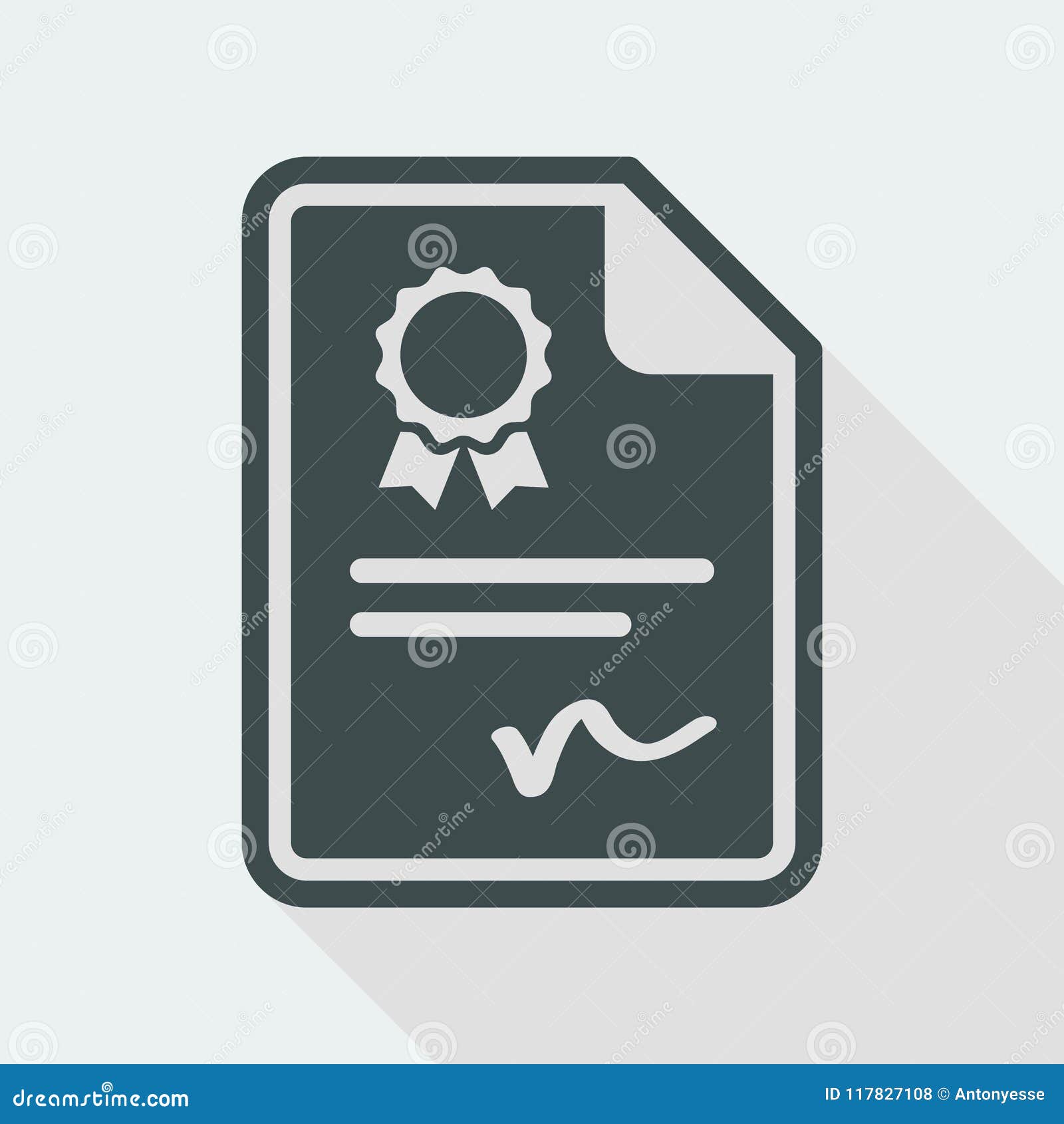Certificated Document - Vector Icon Stock Vector - Illustration of ...