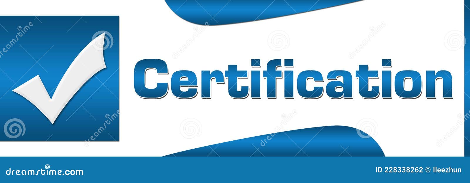 Certification Blue Square Horizontal Stock Illustration - Illustration ...