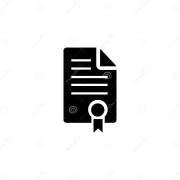 Certification Document Icon and Simple Flat Symbol for Web Site, Mobile ...