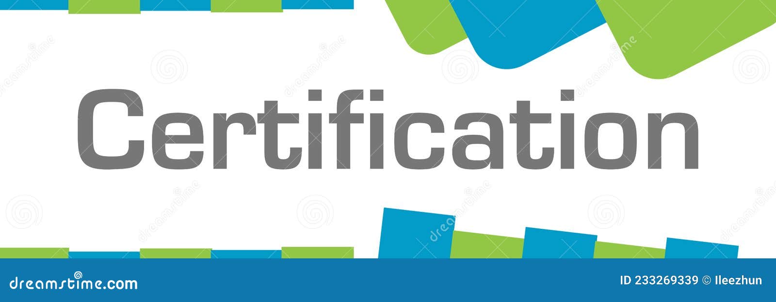 Certification Green Blue Shapes Horizontal Stock Illustration ...
