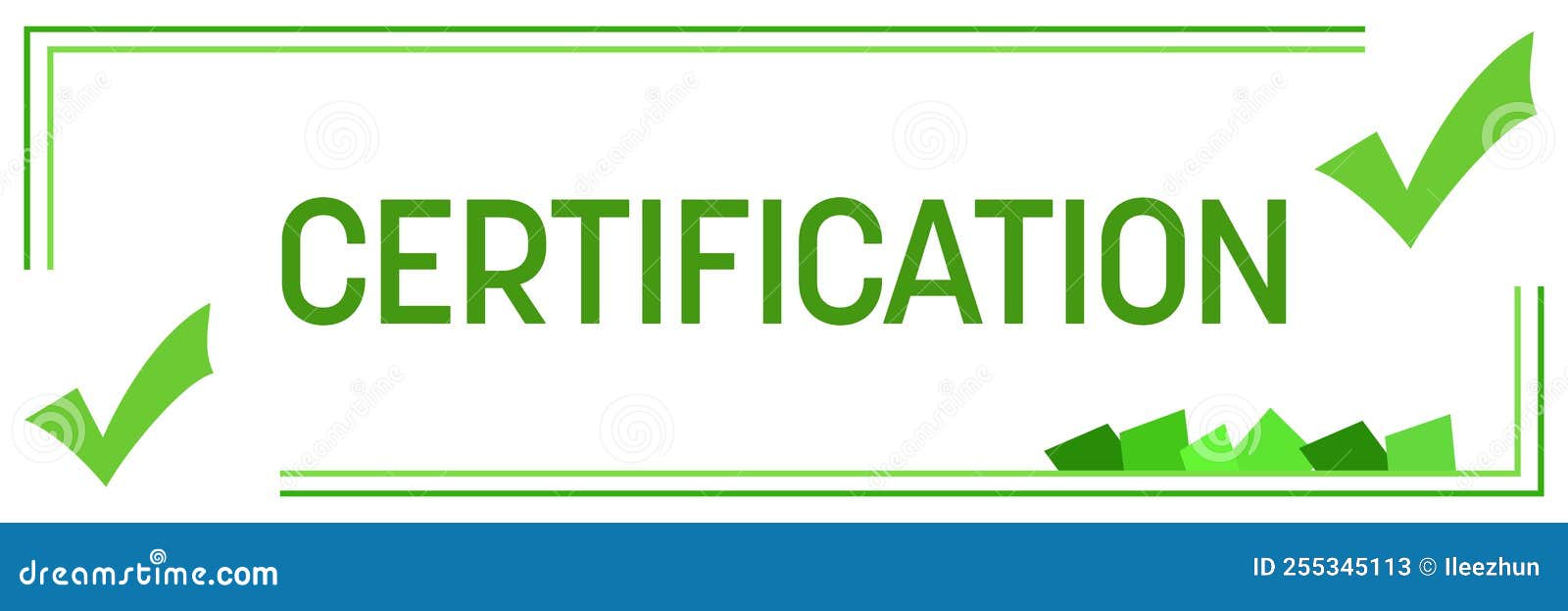 Certification Green Borders Tick Marks Corner Horizontal Stock ...