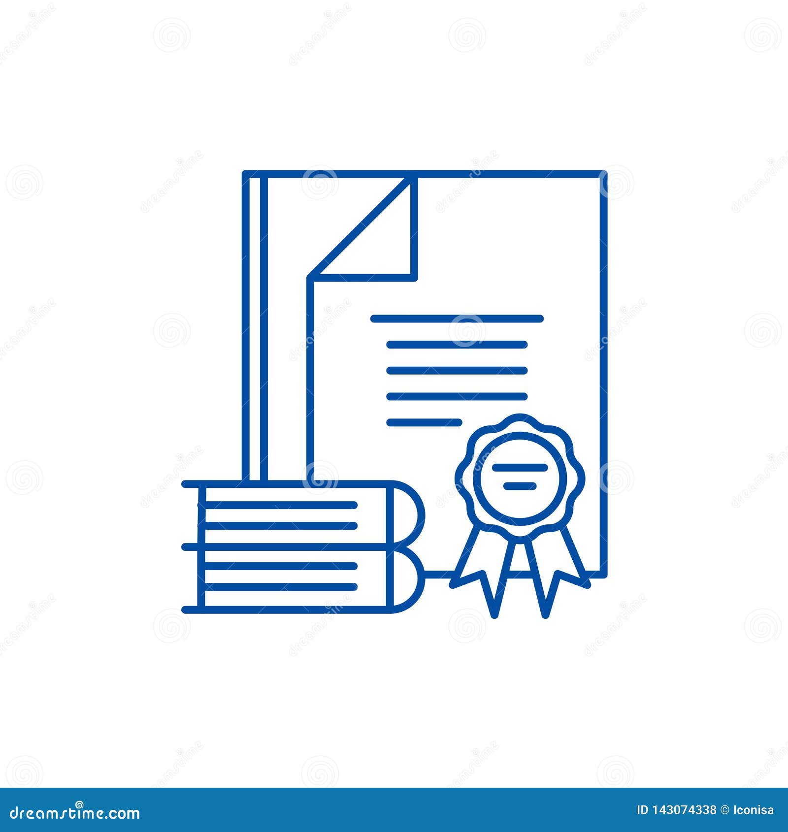 Certification Line Icon Concept. Certification Flat Vector Symbol, Sign ...