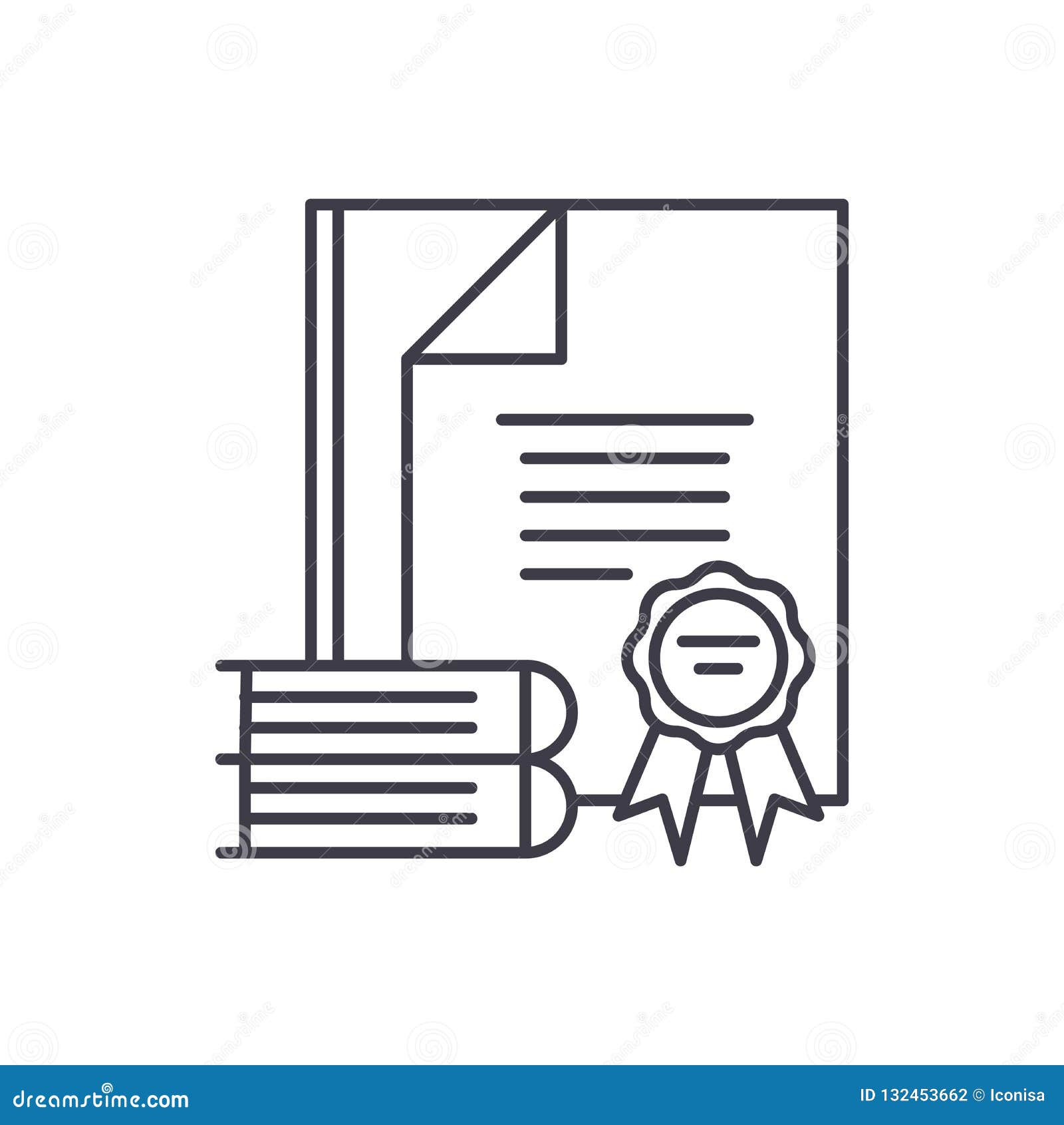 Certification Line Icon Concept. Certification Vector Linear ...