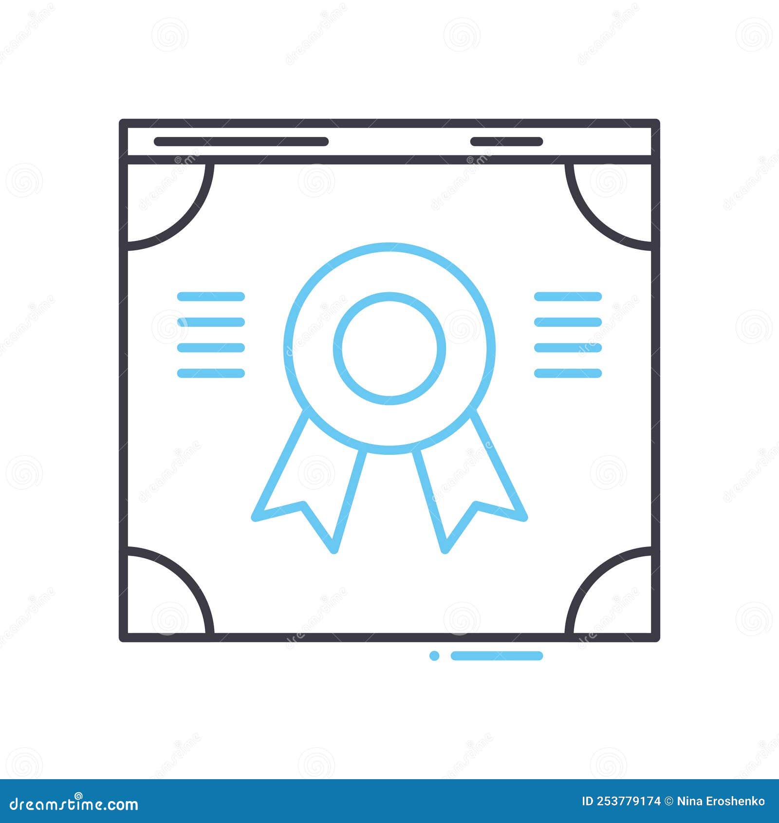 Certification Line Icon, Outline Symbol, Vector Illustration, Concept ...
