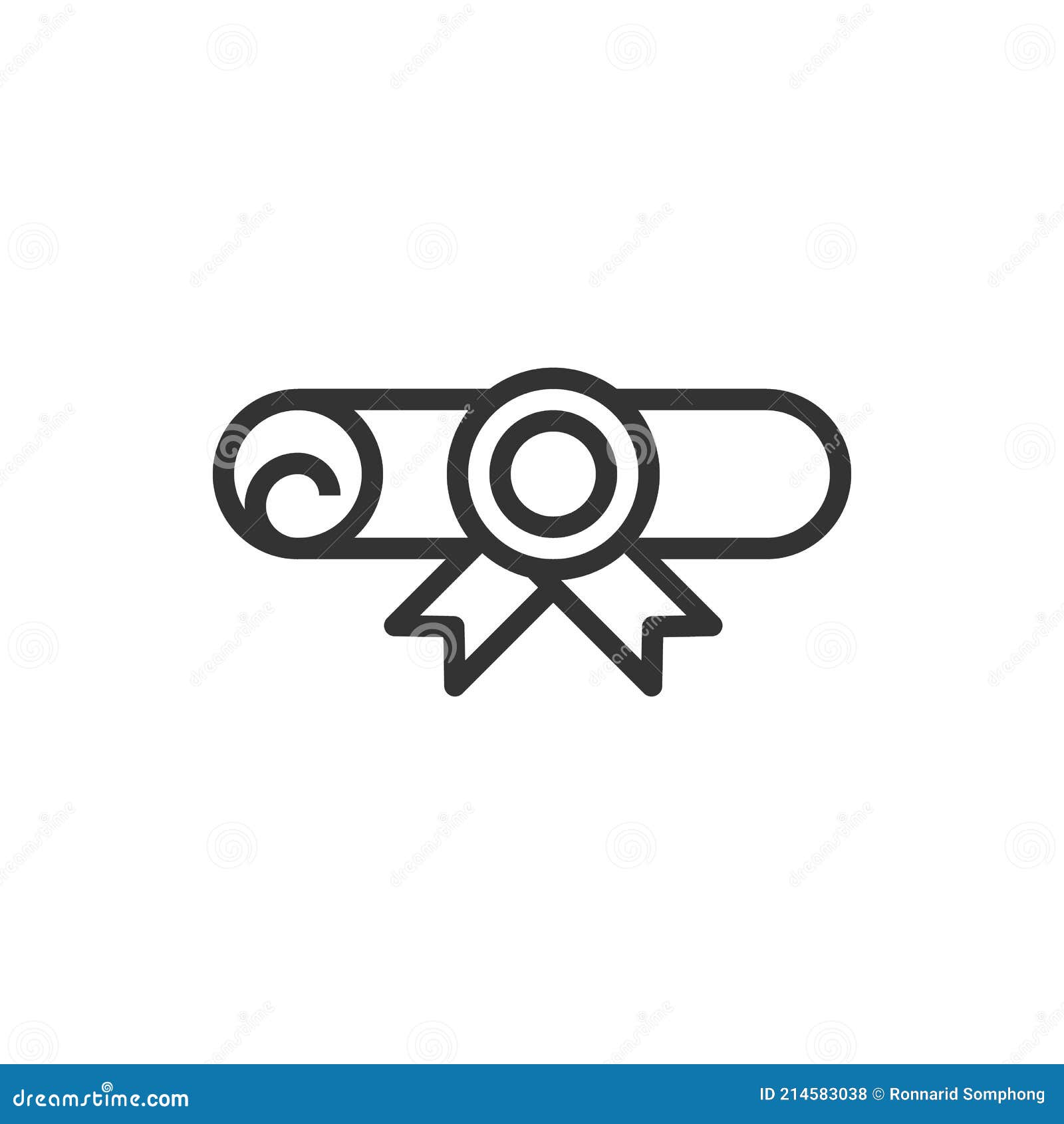 Certification Line Icon Vector Illustration Stock Vector - Illustration ...
