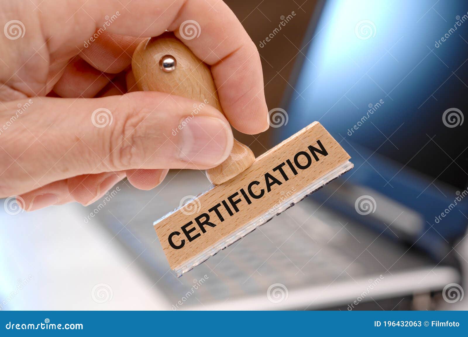 Certification Printed on Rubber Stamp Stock Image - Image of certified ...