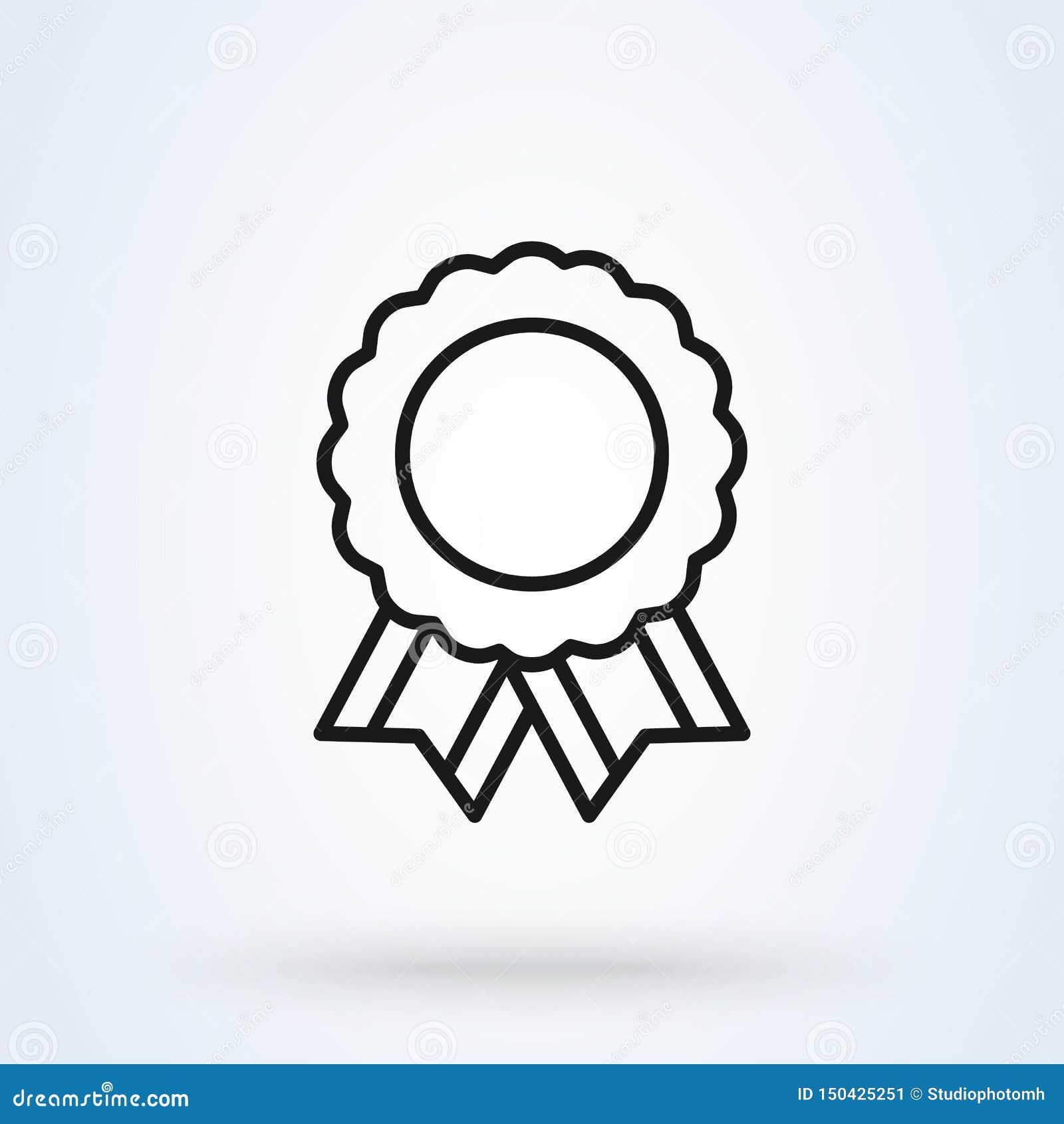 Certification Seal Ribbon, Line Art Simple Vector Modern Icon Design ...