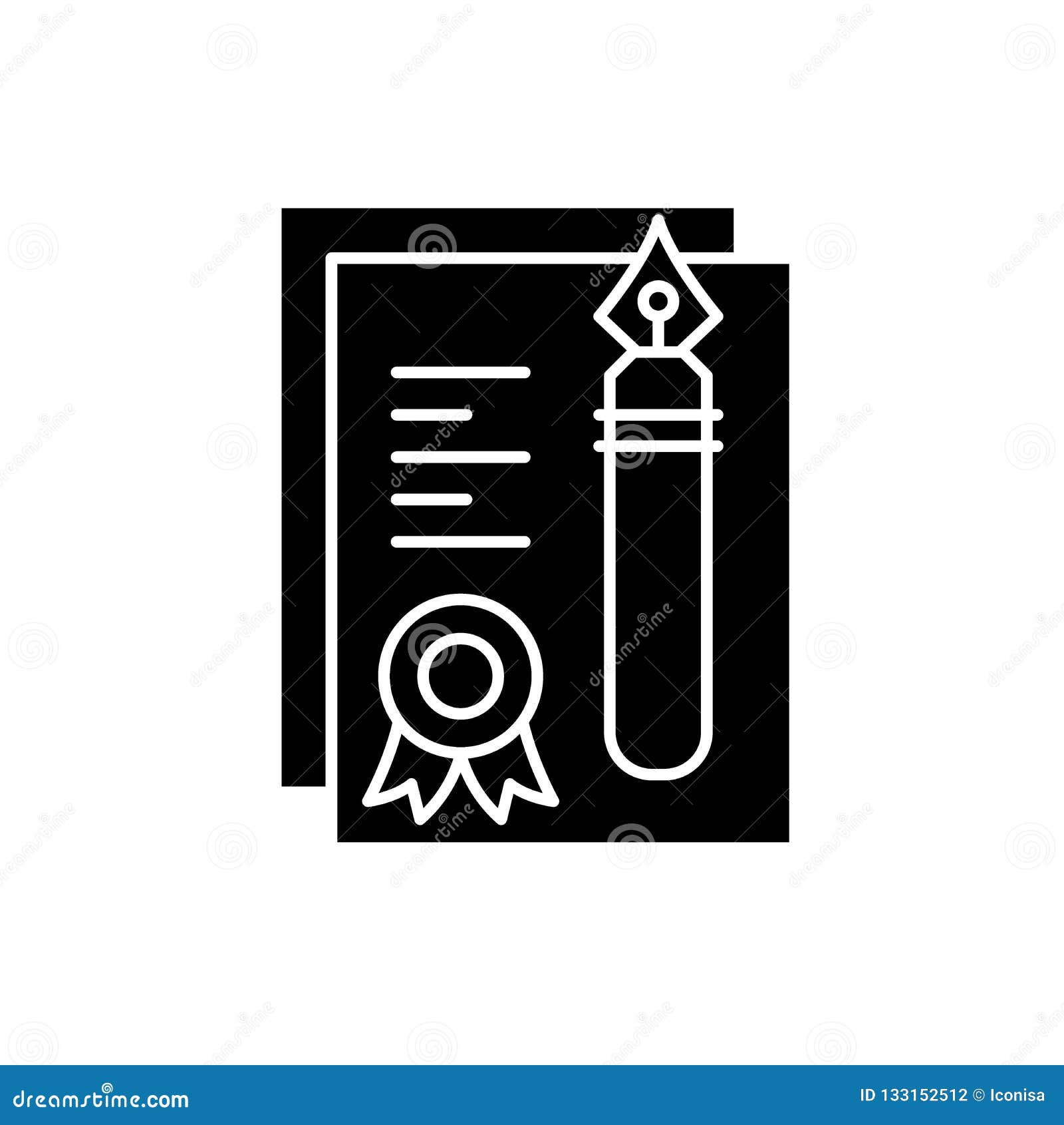 Certification System Black Icon, Vector Sign on Isolated Background ... Certification System Black Icon, Vector Sign on Isolated Background ...